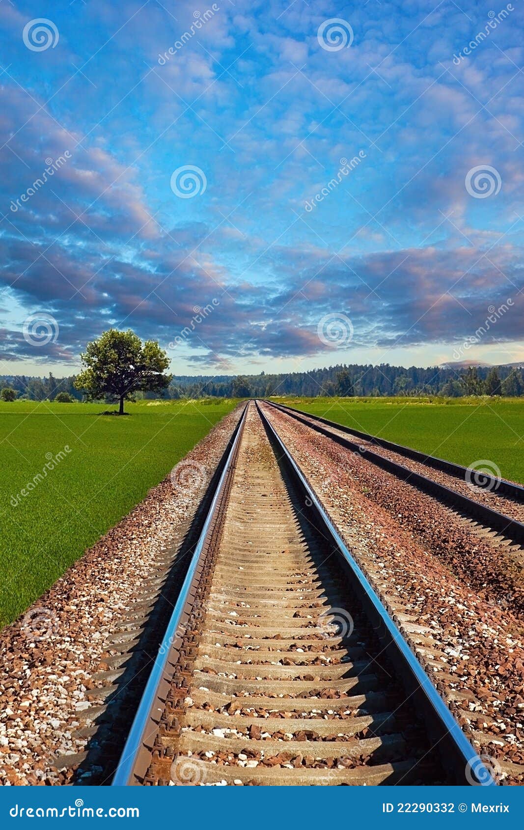 Railroad in field stock photo. Image of fence, railway - 22290332