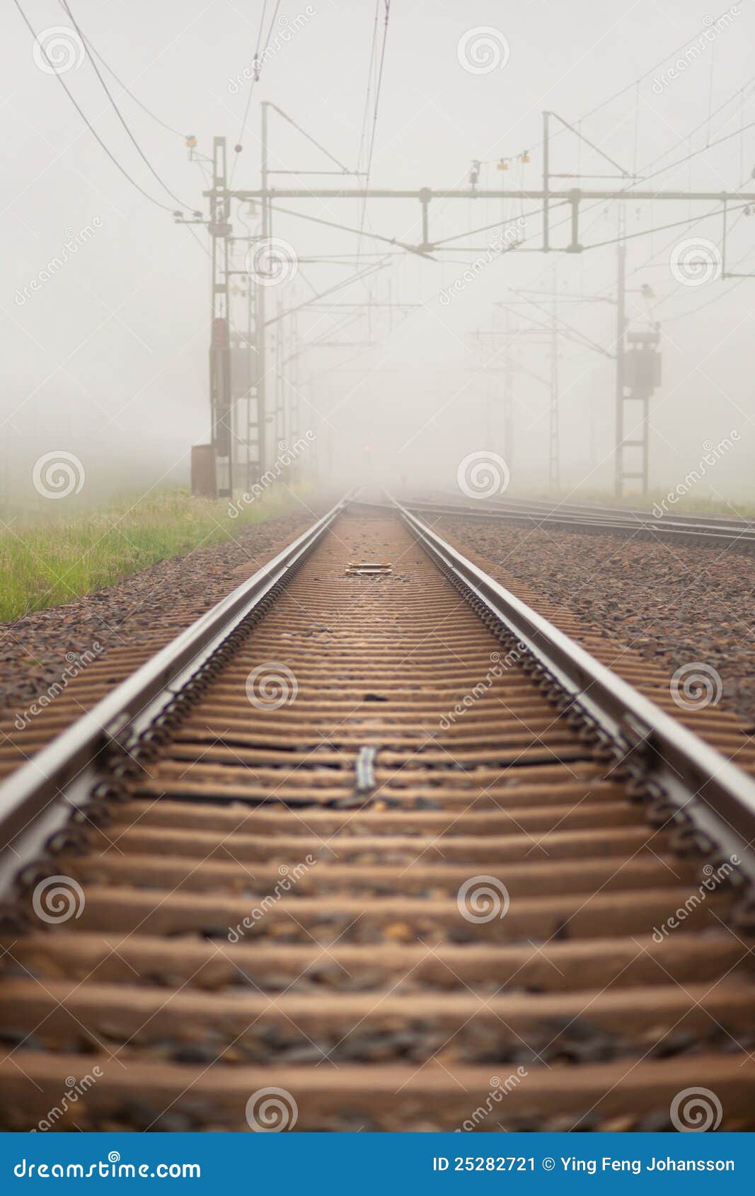 Railroad in fog stock image. Image of empty, railroad - 25282721