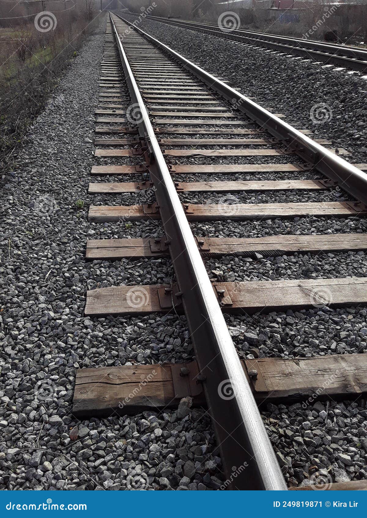 Railroad Going into the Distance. Long Railroad Ways Stock Image ...