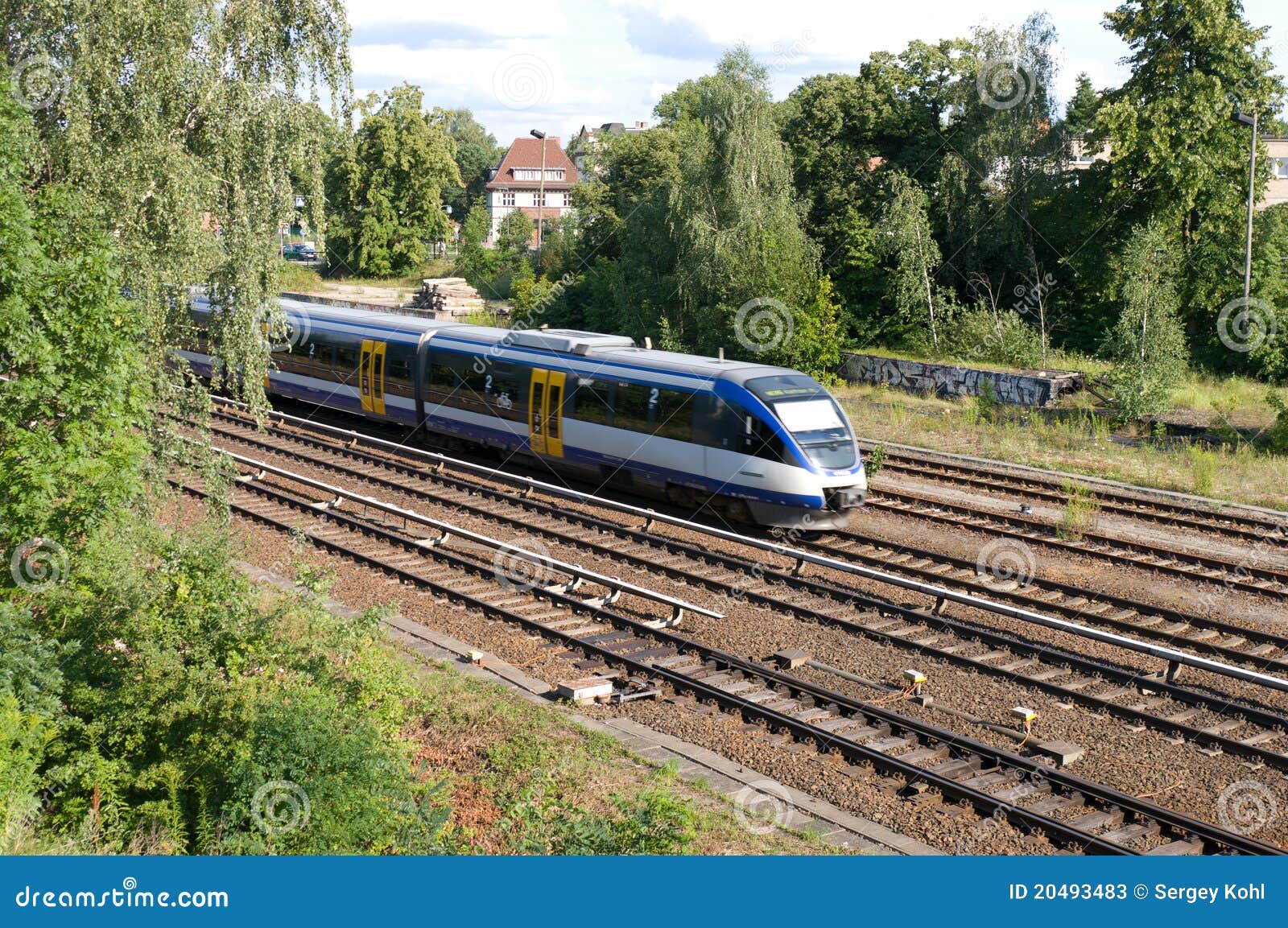 Railroad. High-speed train stock image. Image of station - 20493483