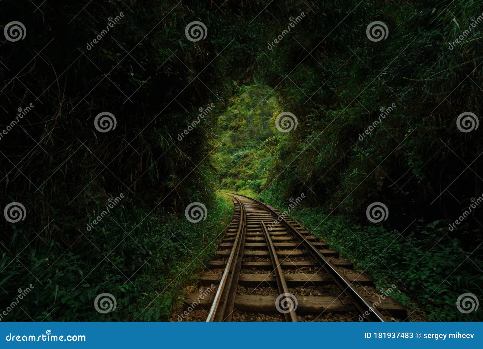 Railroad through a Hole in the Rock Stock Image - Image of australia ...