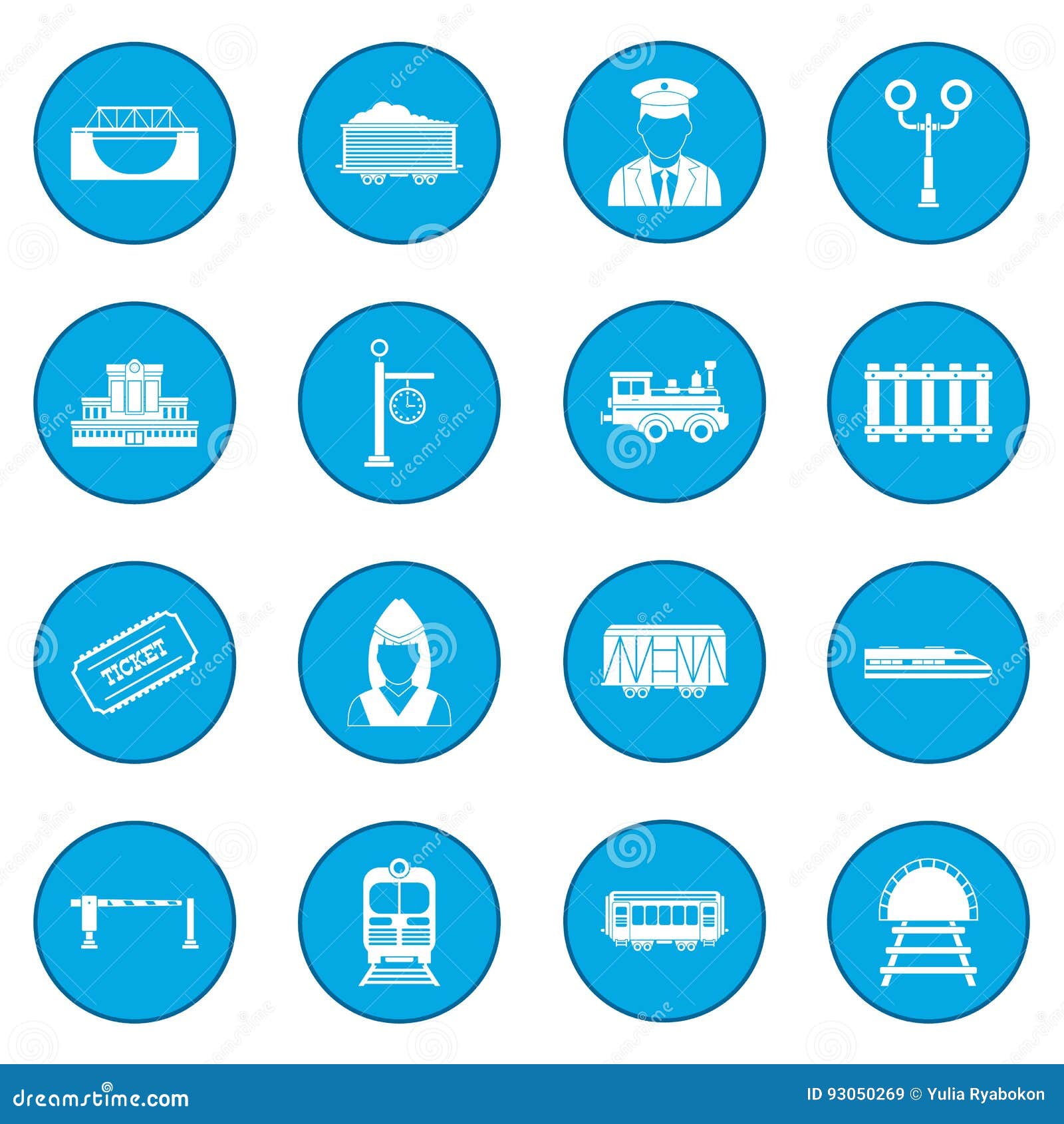 Railroad icon blue stock vector. Illustration of handicap - 93050269