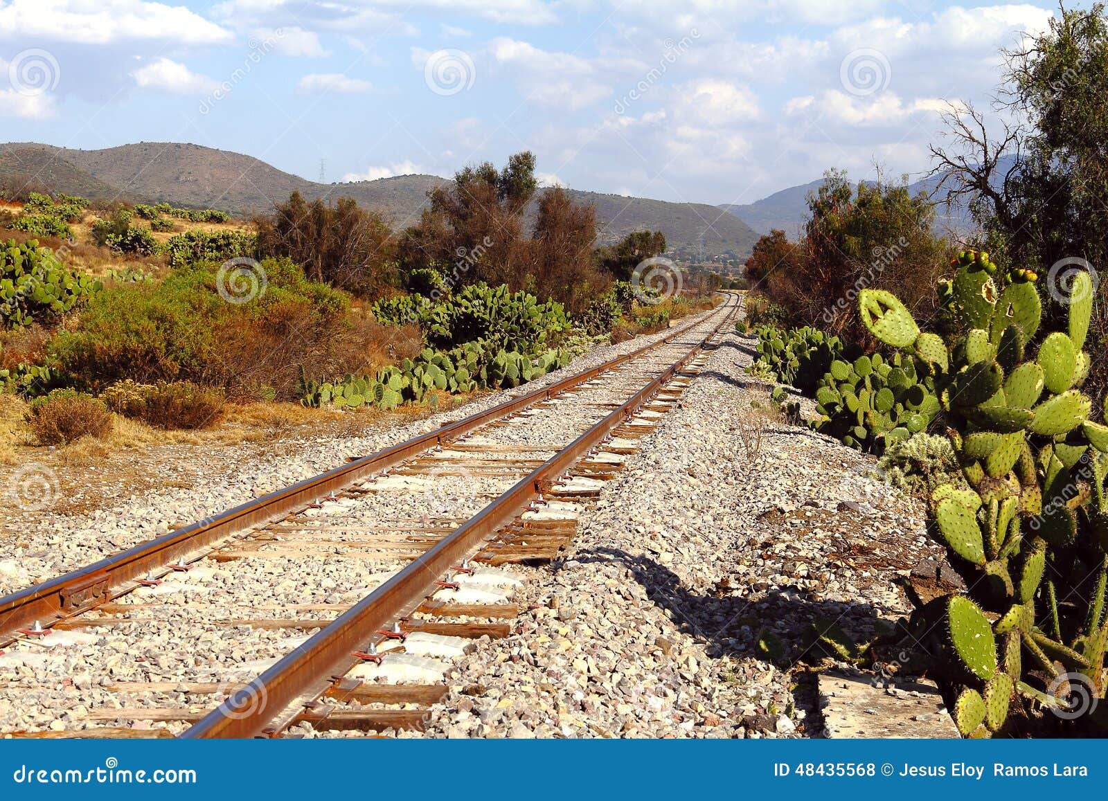 Railroad Near Teotihuacan Mexico II Stock Photo - Image of mountains ...