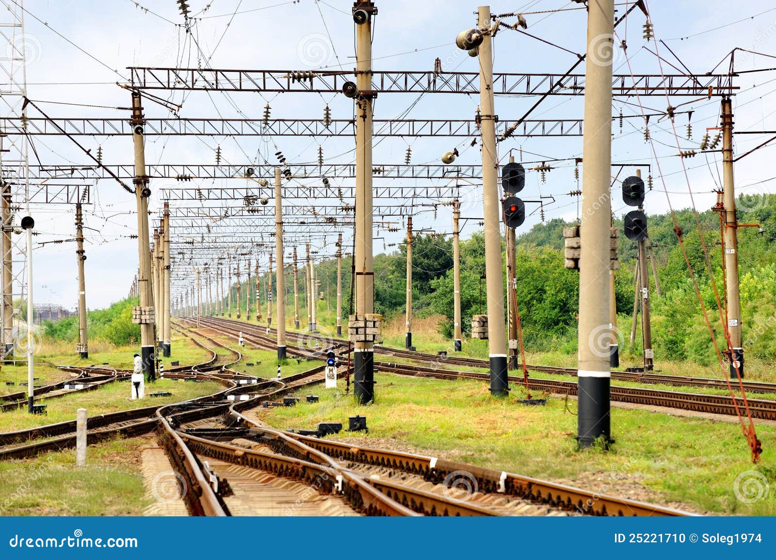 Railroad infrastructure stock photo. Image of cloudscape - 25221710