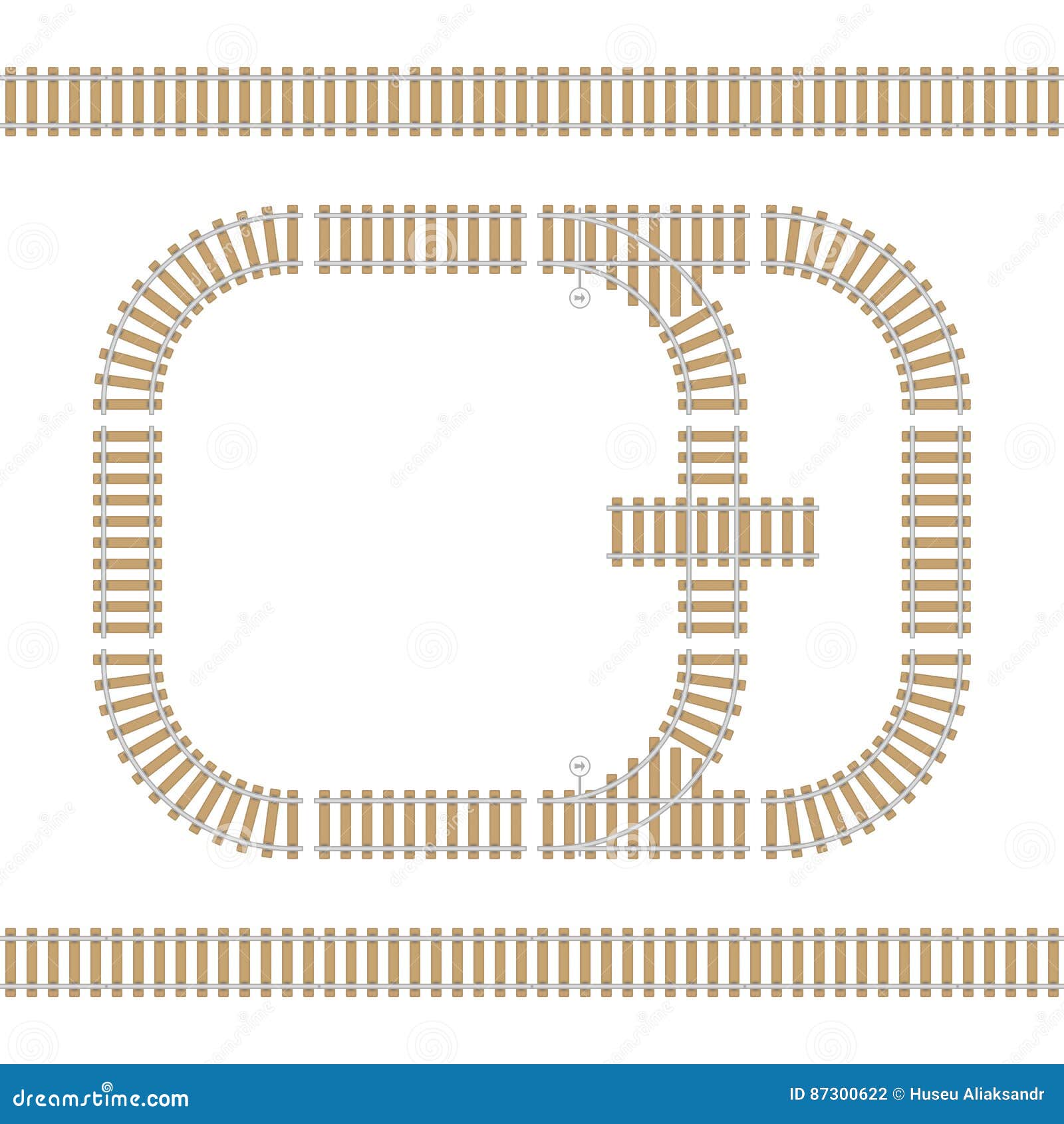 Railroad Isolated Elements. Stock Vector - Illustration of public ...