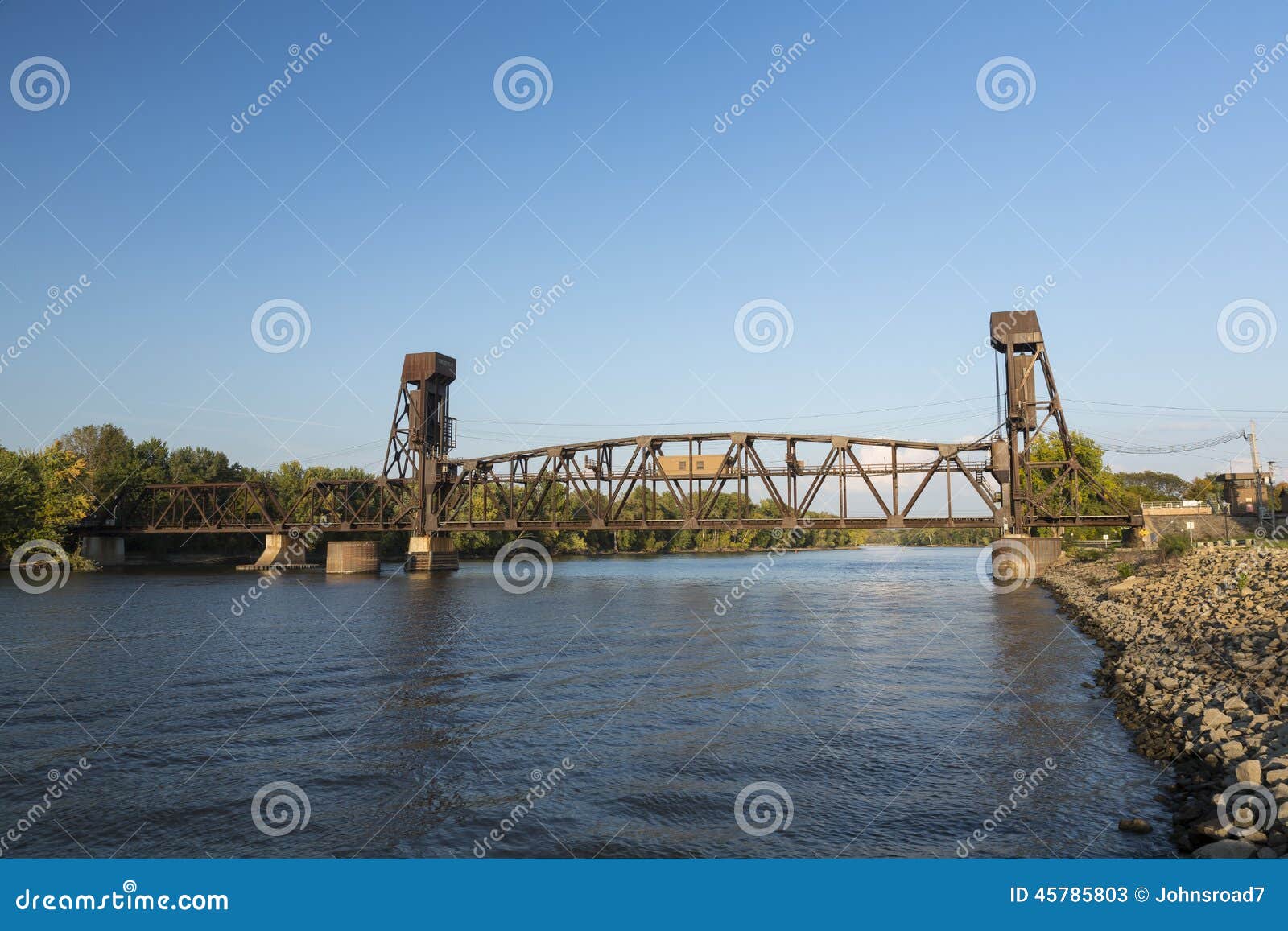 Railroad Lift Bridge stock image. Image of river, travel - 45785803