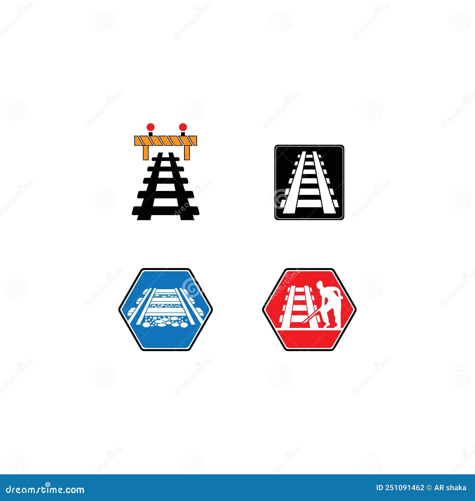 Railroad Logo Vector Icon Design Stock Vector - Illustration of cartoon ...
