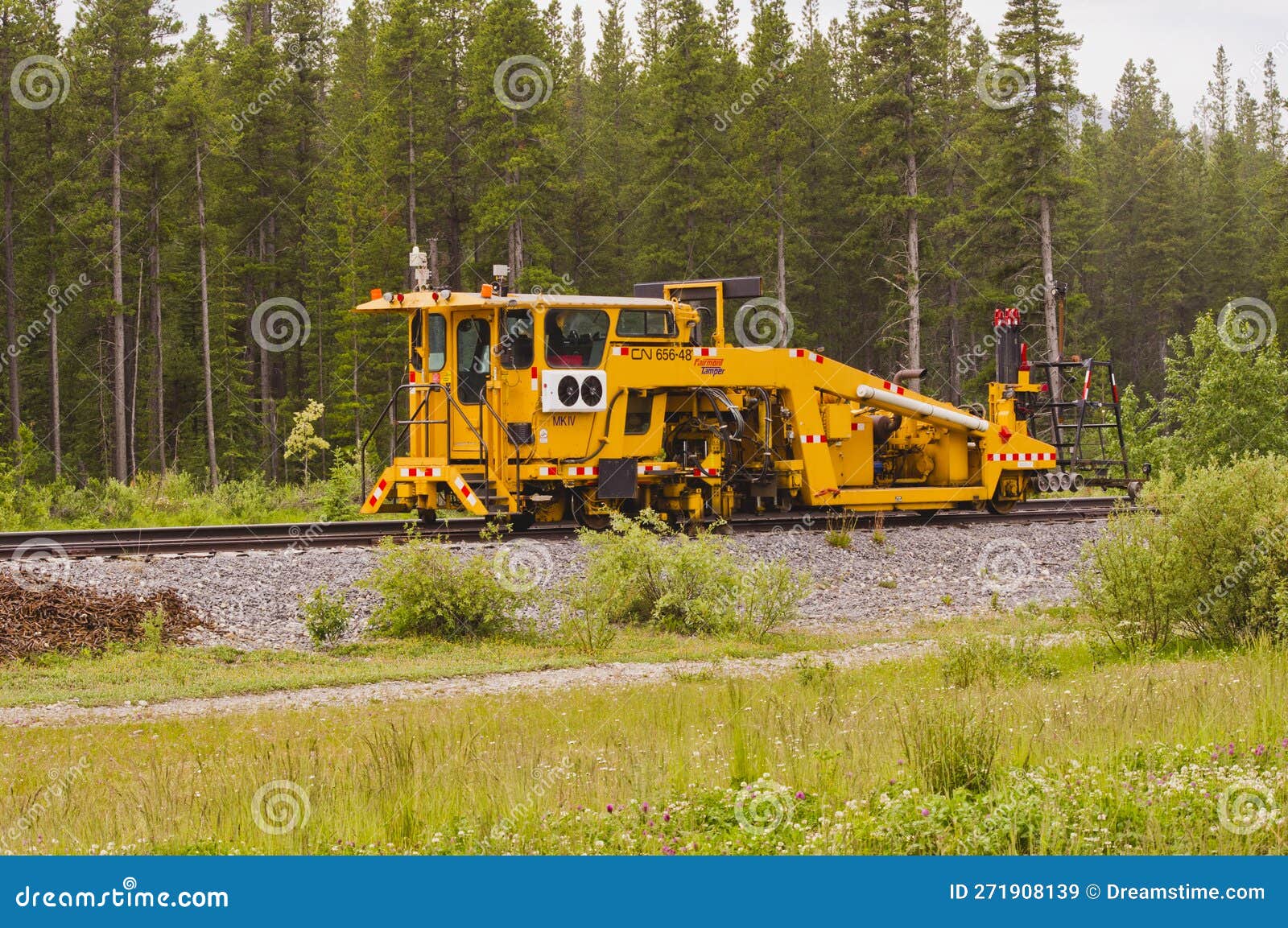 Bright Yellow Railroad Maintenance Equipment Editorial Stock Image ...