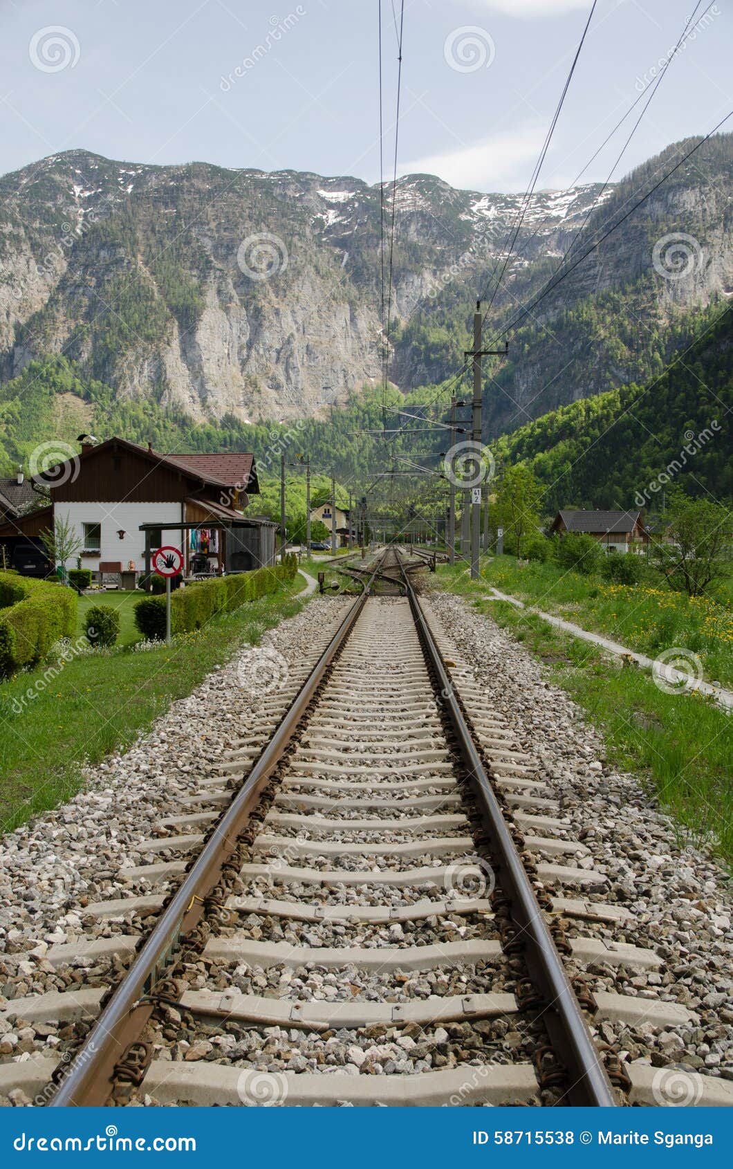 Railroad, Obertraun Train Station, Austria Stock Photo - Image of ...