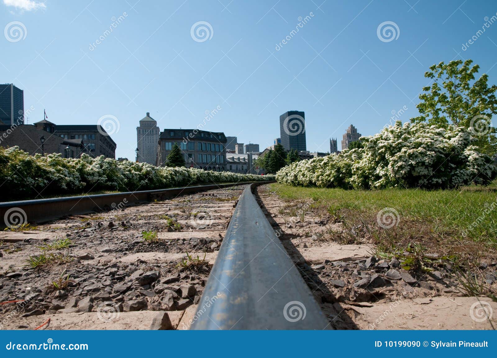 Railroad in old Montreal stock photo. Image of industries - 10199090