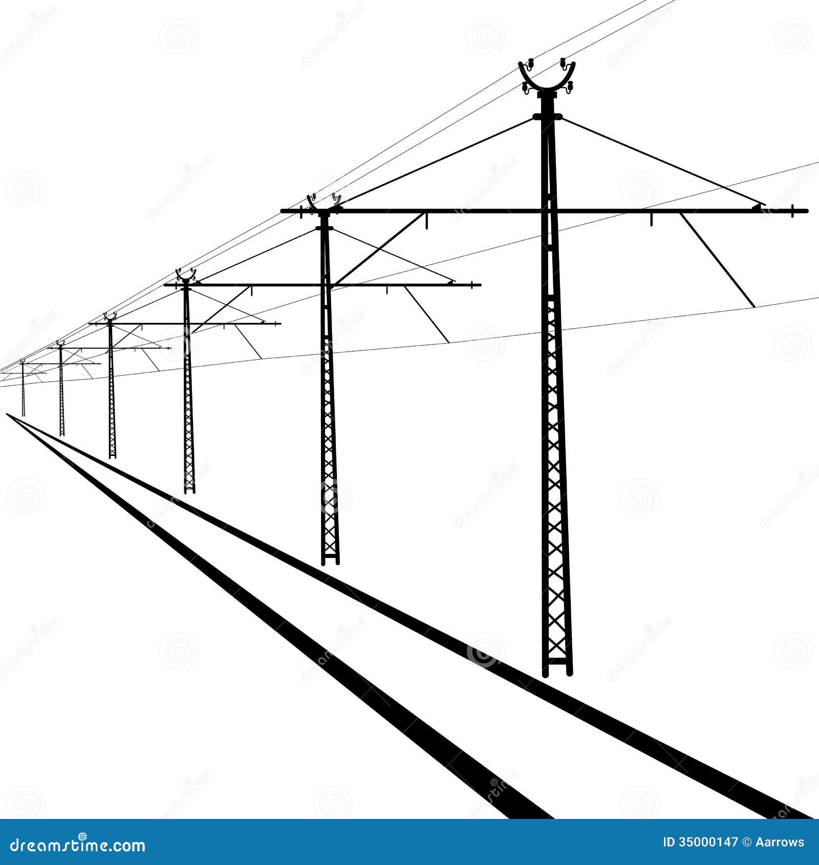 Railroad Overhead Lines Cartoon Vector | CartoonDealer.com #35000147