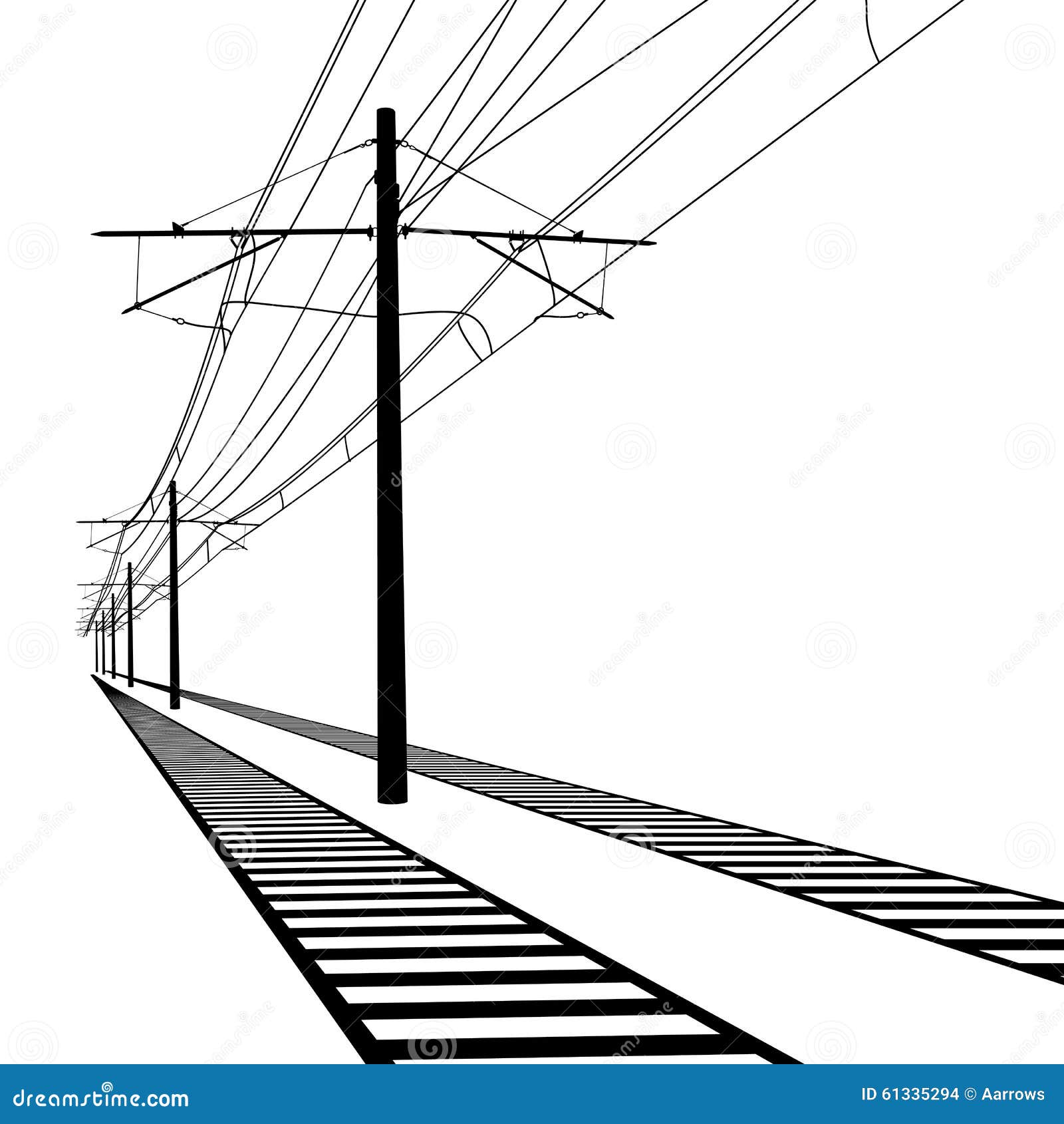 Railroad Overhead Lines. Contact Wire. Vector | CartoonDealer.com #61335294