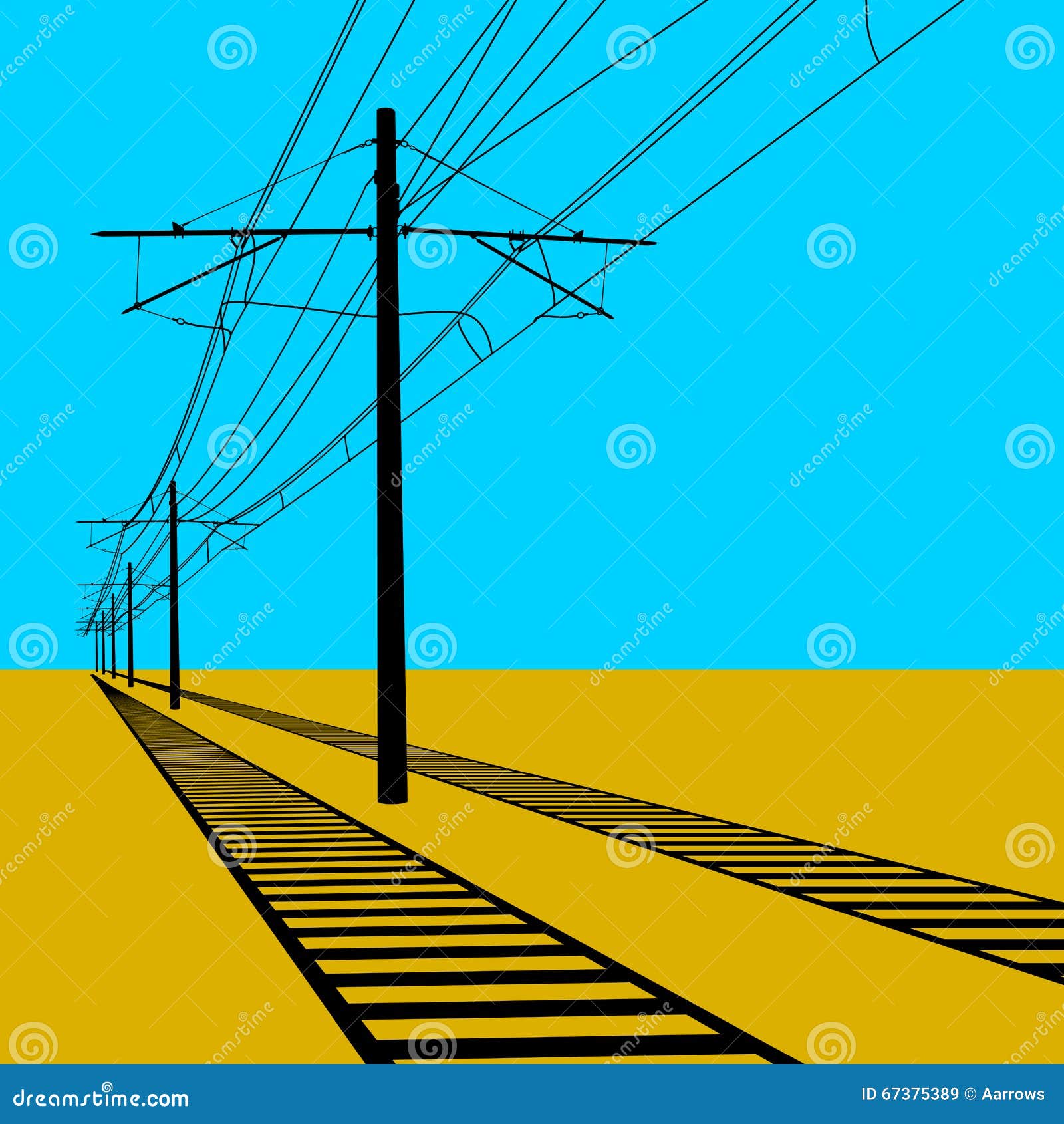 Railroad Overhead Lines Cartoon Vector | CartoonDealer.com #35000147