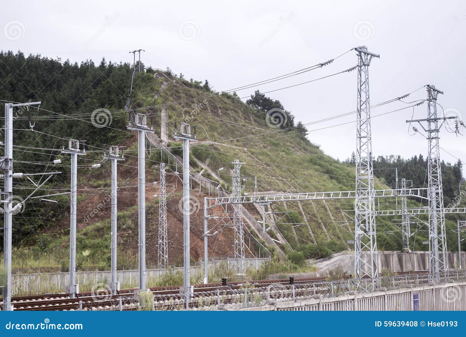 Railroad overhead lines stock photo. Image of overhead - 59639408