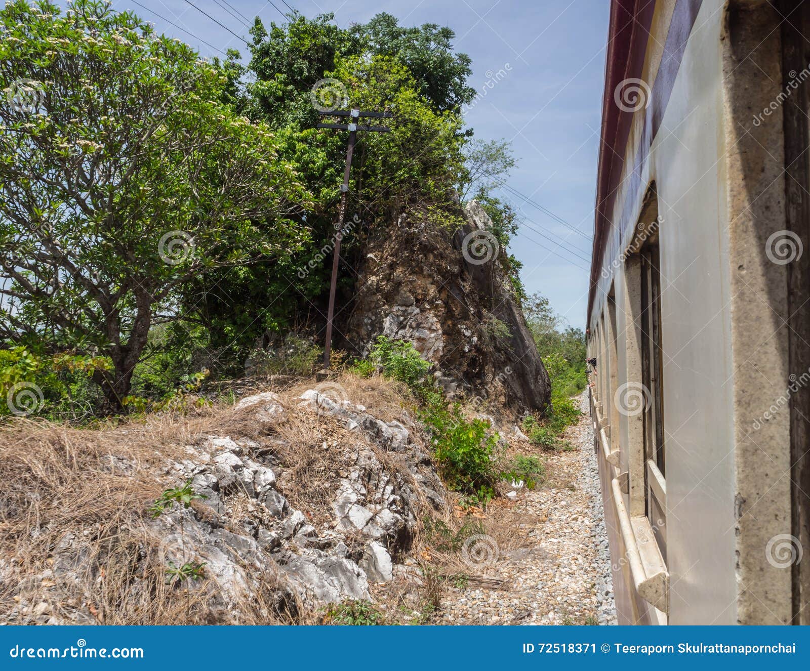 Railroad Pass into Narrowly Way Stock Image - Image of ancient, rail ...