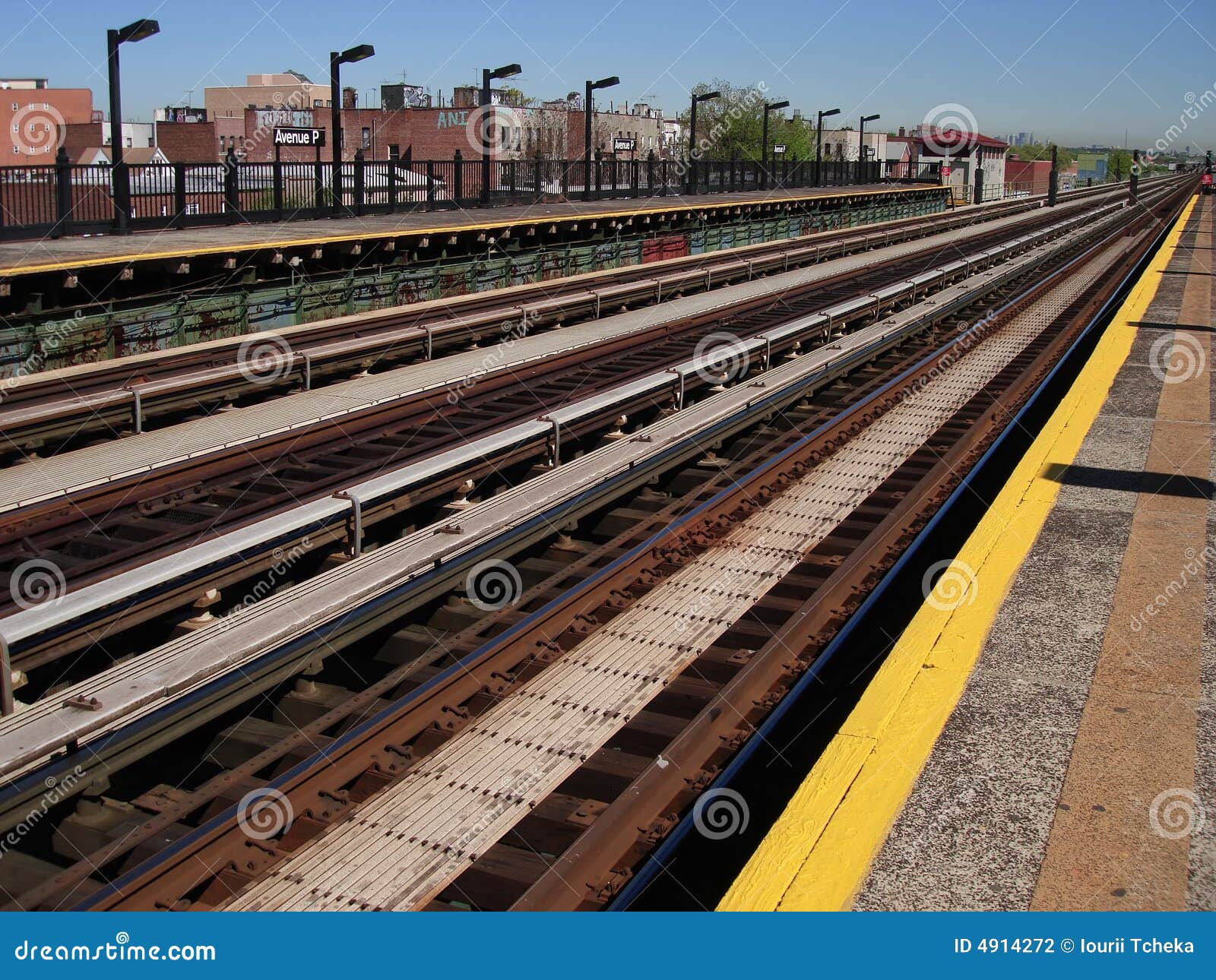 Railroad perspective. stock photo. Image of branch, station - 4914272