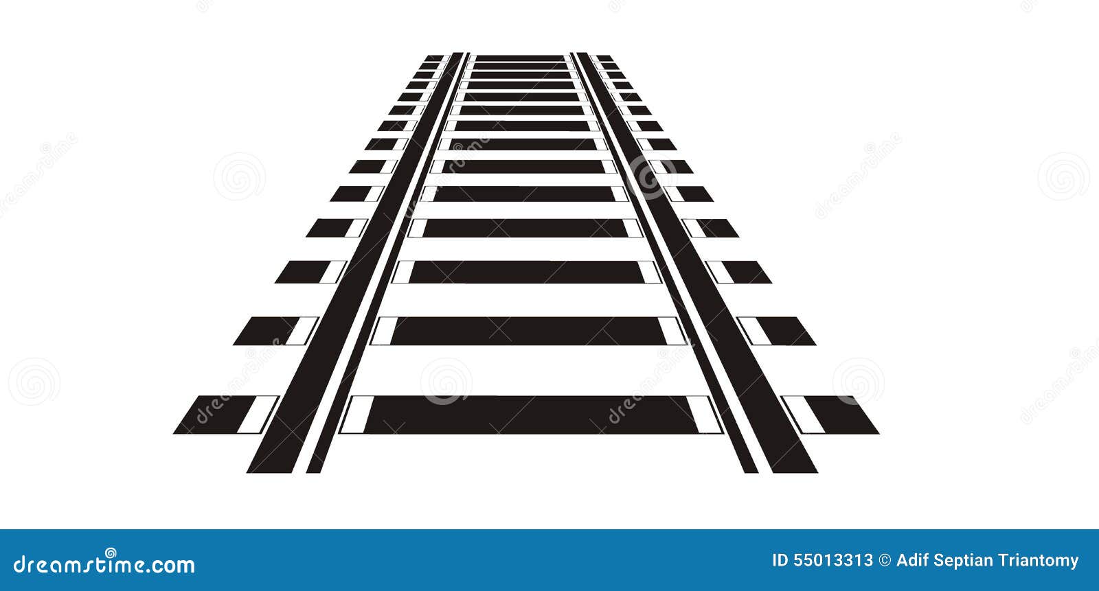 Railroad in perspective stock illustration. Illustration of public ...