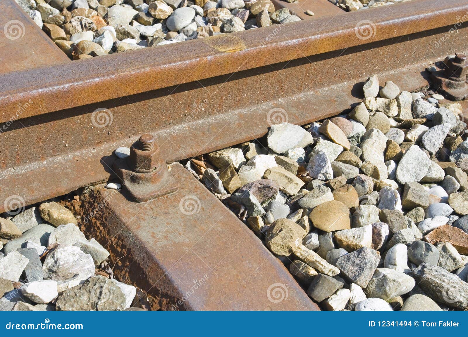 Railroad rail and ties stock photo. Image of fasteners - 12341494