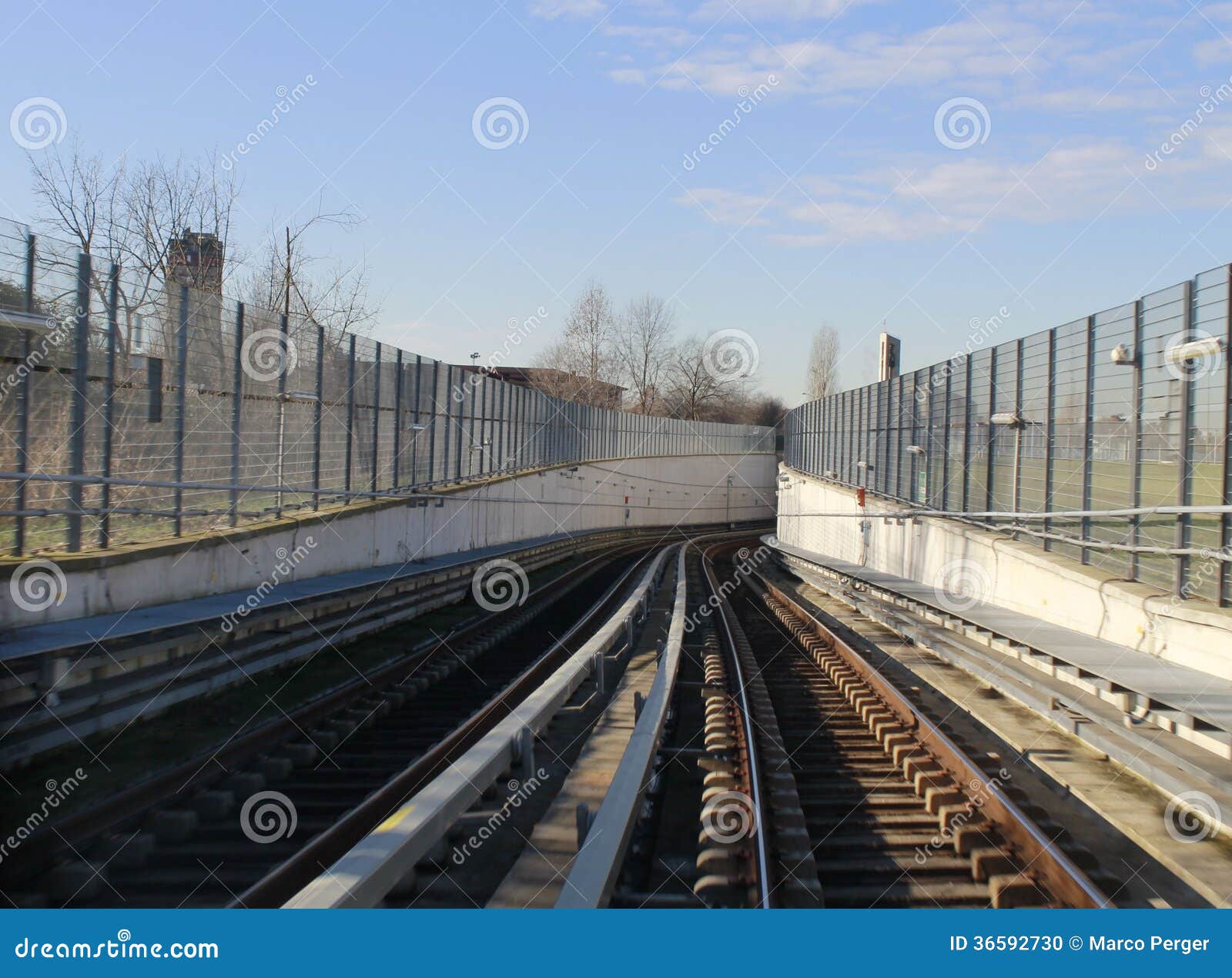 Railroad rails stock photo. Image of contemporary, metro - 36592730