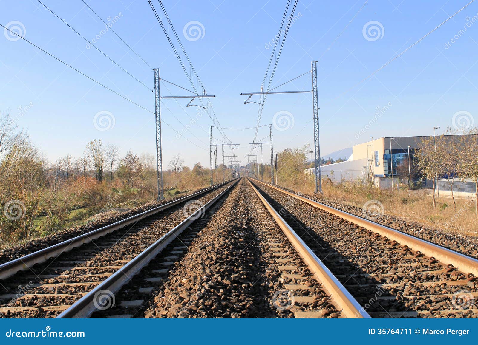 Railroad rails stock image. Image of point, railroad - 35764711