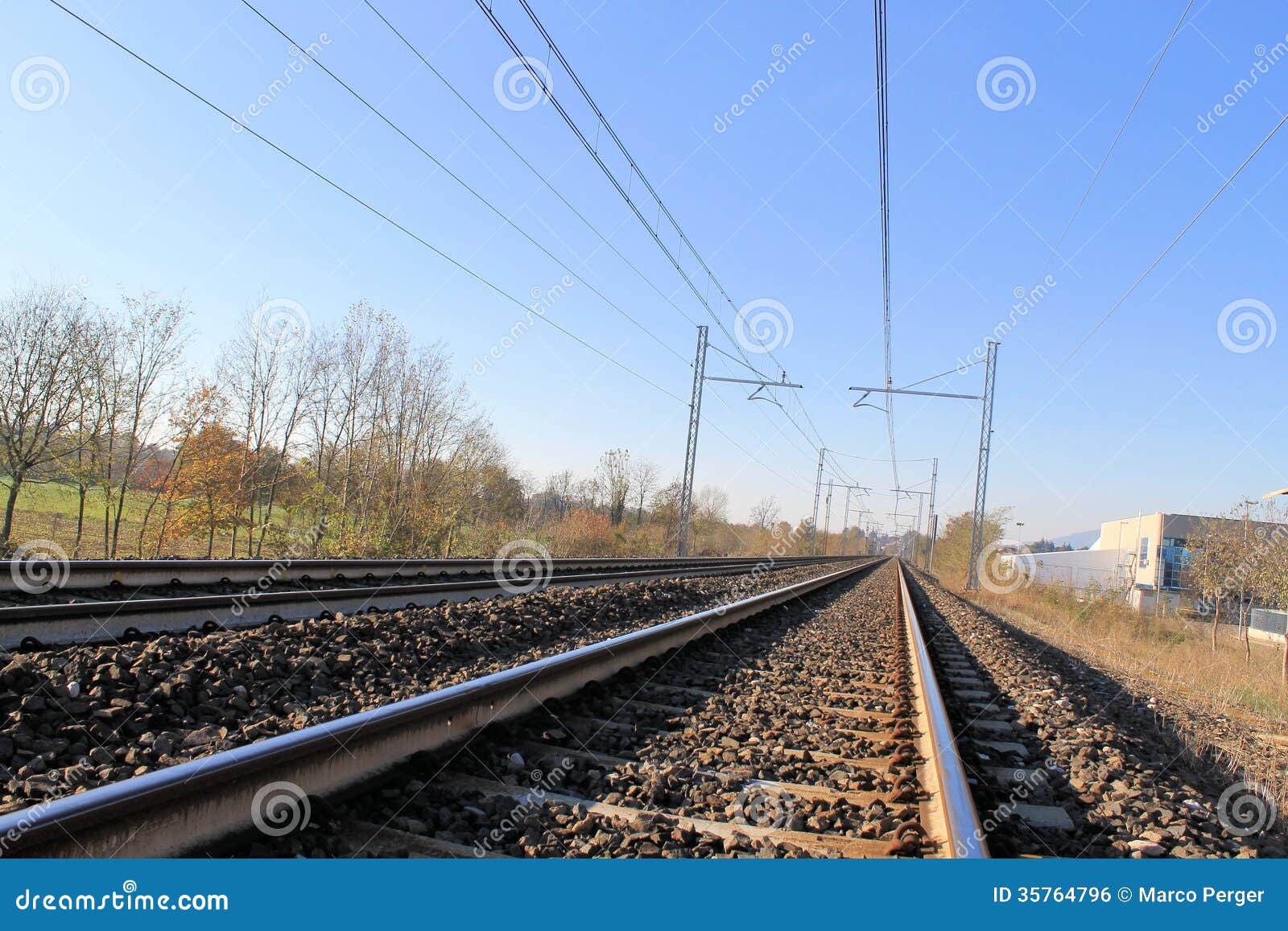 Railroad rails stock photo. Image of siding, spikes, parallel - 35764796