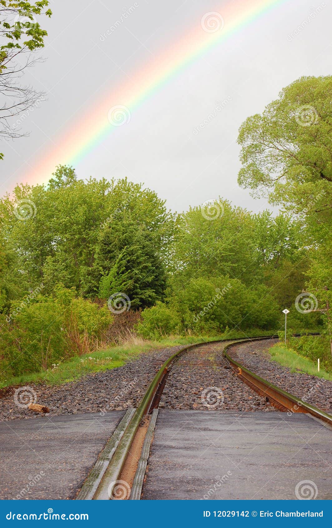 RailRoad and Rainbow stock photo. Image of rainbow, summer - 12029142