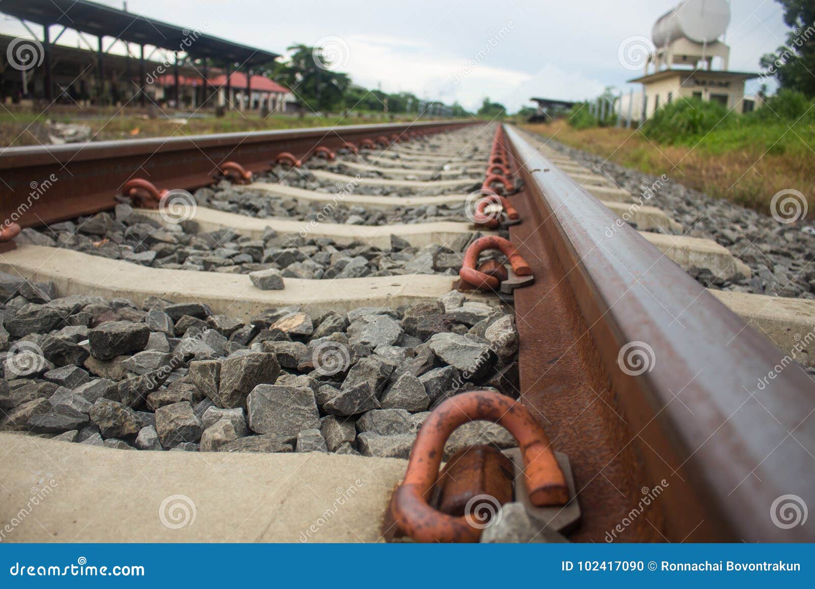 Railroad Rail Receding into the Distance Stock Photo - Image of ...