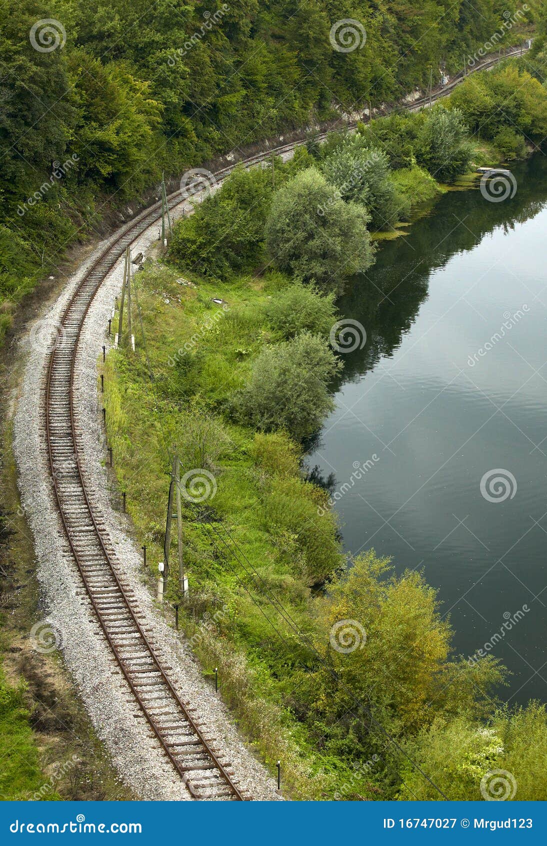 Railroad and river stock image. Image of angle, landscape - 16747027