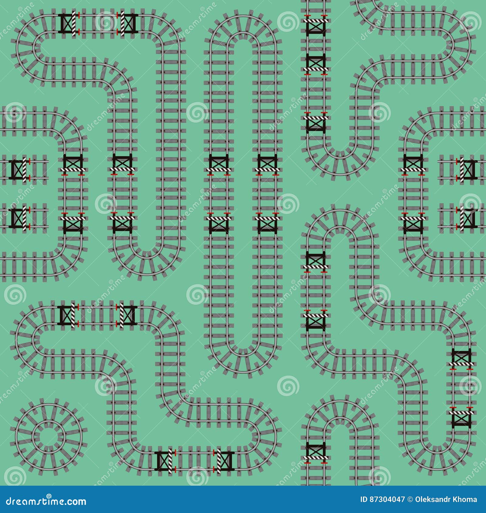 Railroad Seamless Pattern 2 Stock Vector - Illustration of game, modern ...