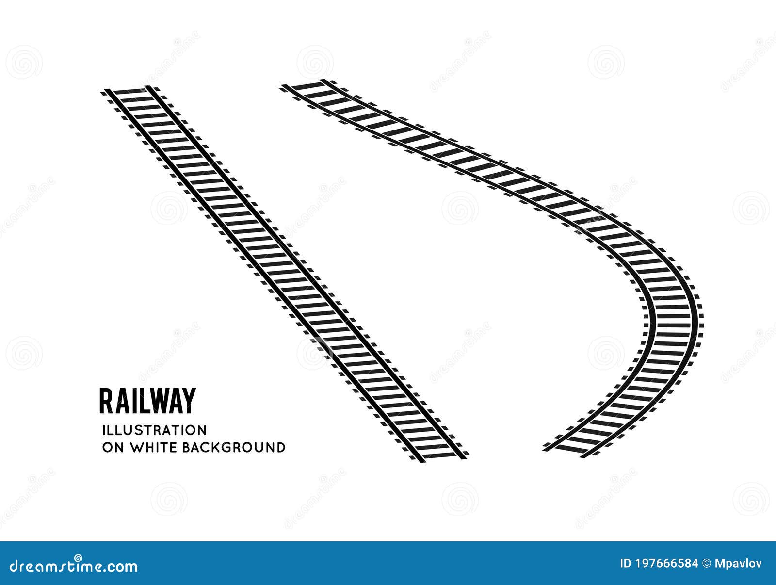 Railroad Set Top View. Vector Illustration On White | CartoonDealer.com ...