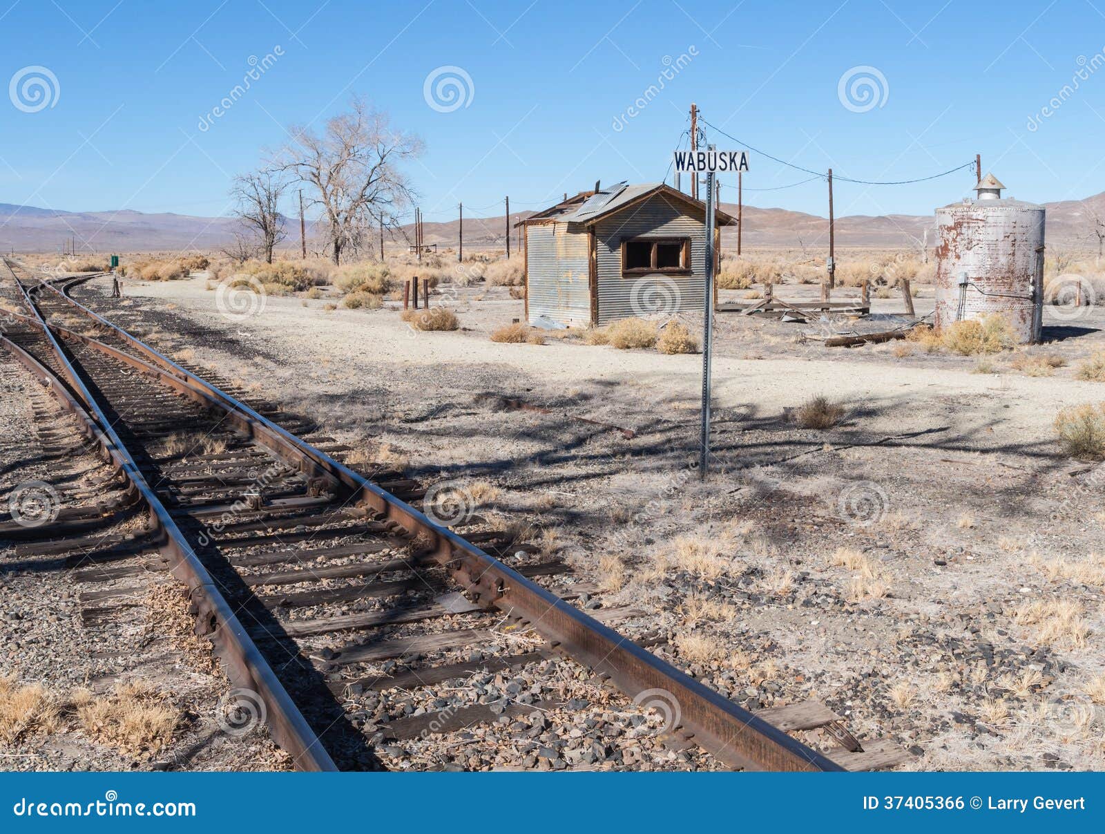 Railroad Siding at Wabuska, Nevada Stock Photo - Image of iron, empty ...