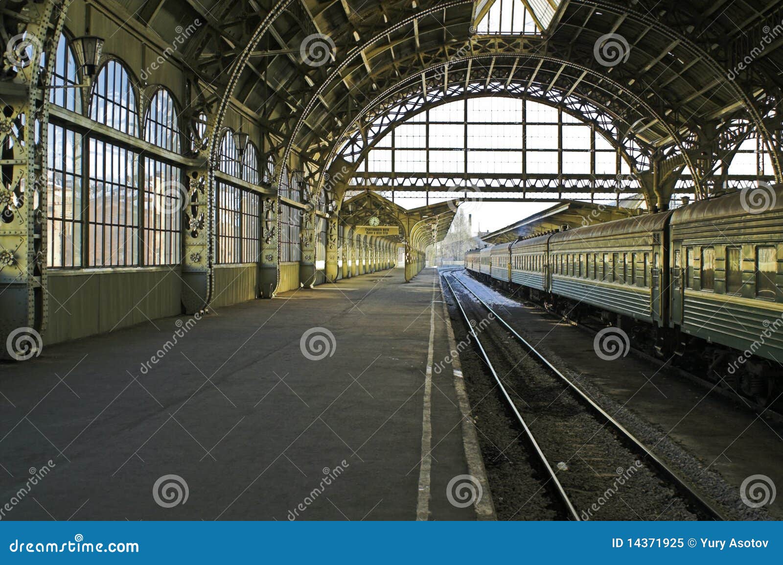 Railroad station platform stock image. Image of carriages - 14371925