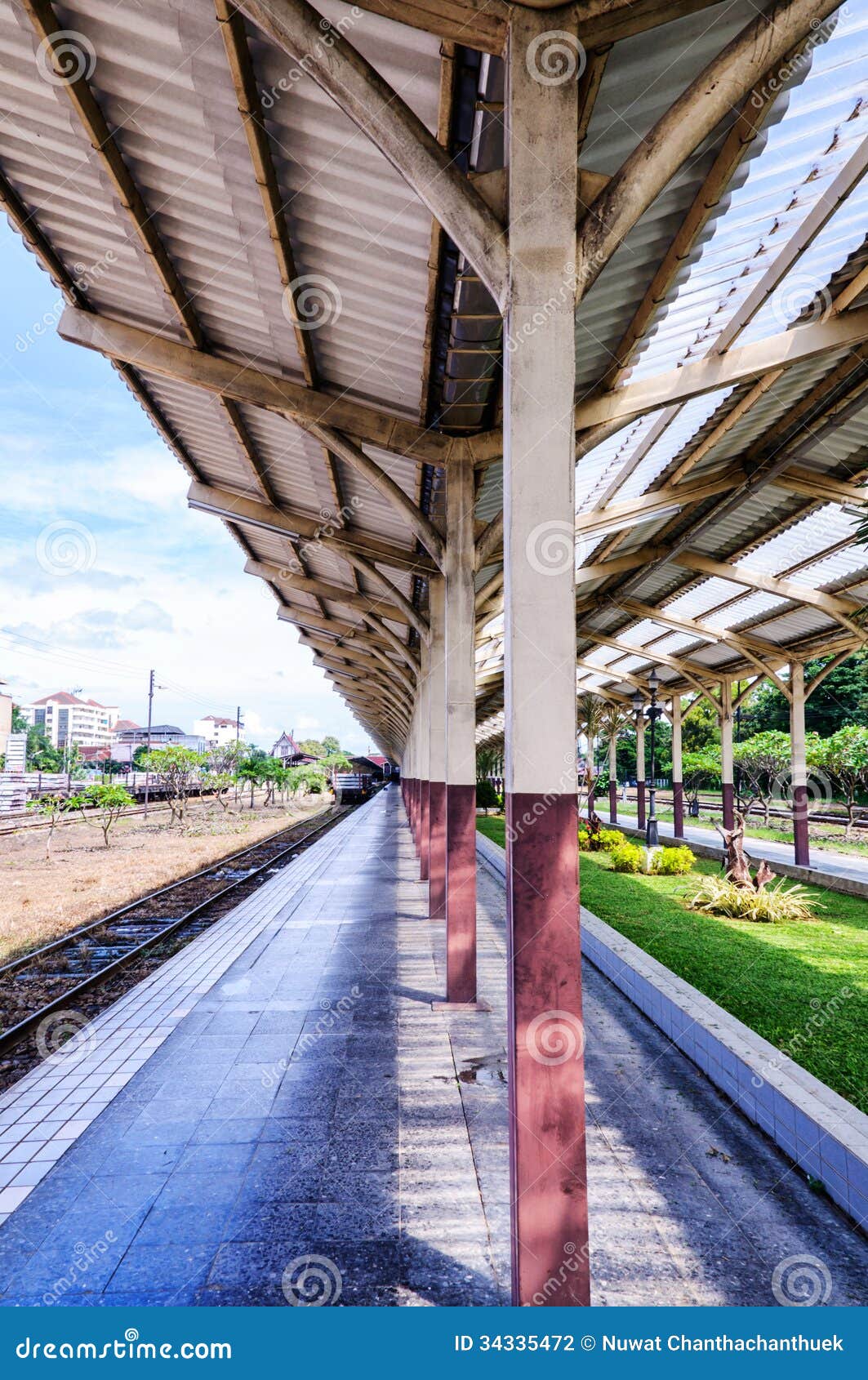 Railroad station platform stock photo. Image of carriage - 34335472