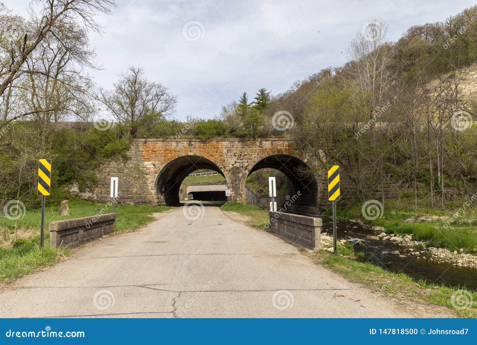 Railroad Stone Arch Bridge stock photo. Image of rustic - 147818500