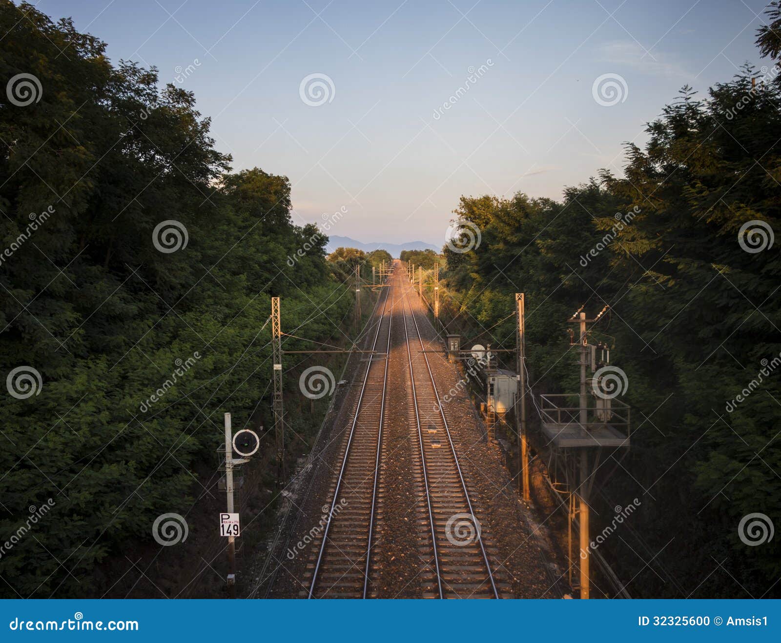 Railroad Sunset stock photo. Image of landscape, journey - 32325600
