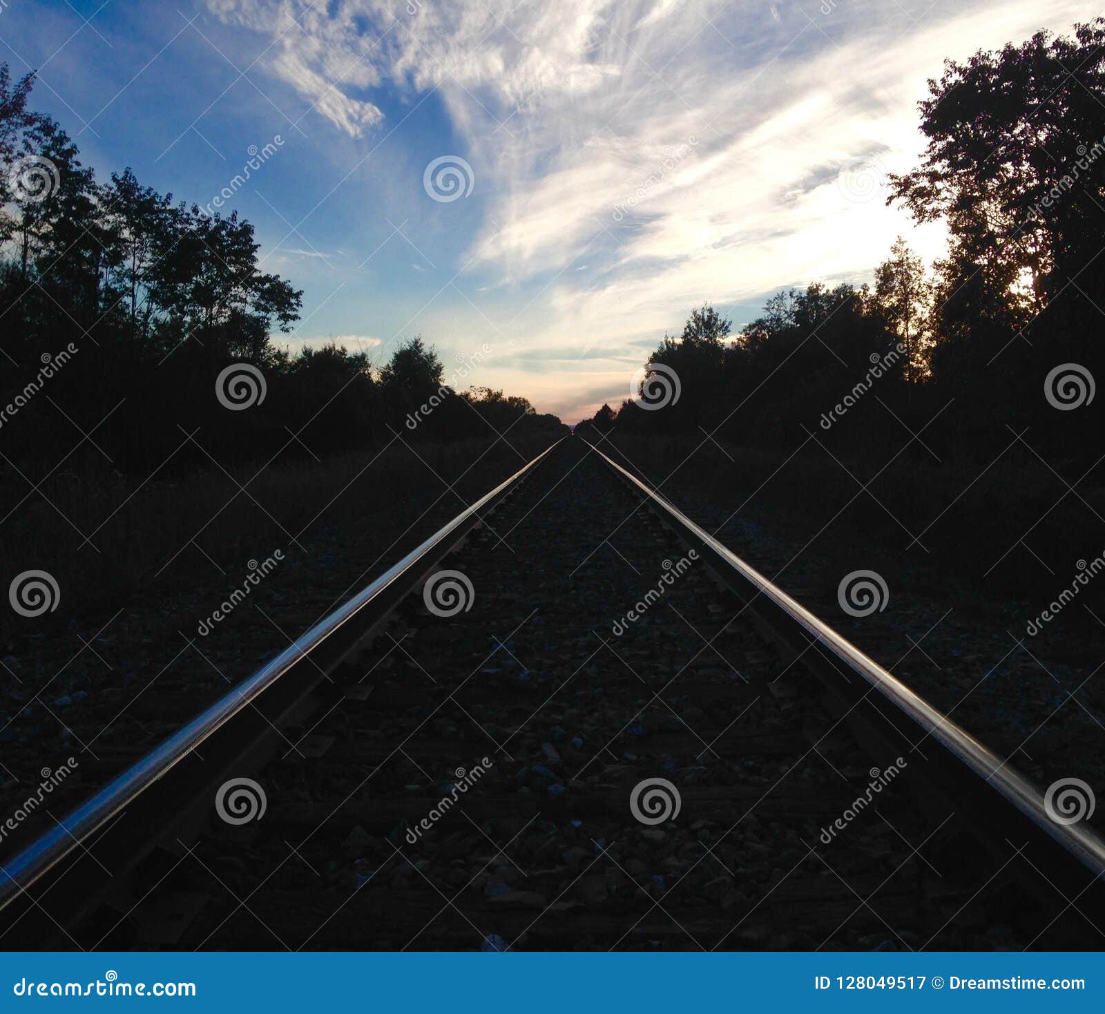 Railroad at Sunset in Canada Stock Image - Image of rails, quebec ...
