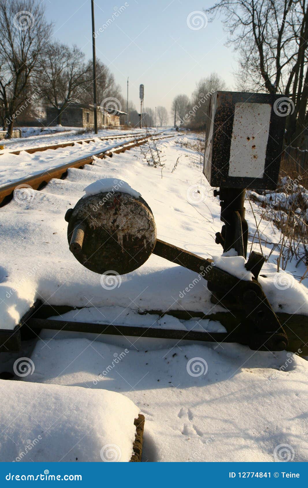 Railroad switch stock image. Image of winter, points - 12774841