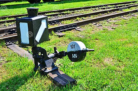Railroad switch stock photo. Image of mechanical, installation - 19896682