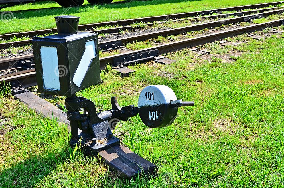 Railroad switch stock photo. Image of mechanical, installation - 19896682