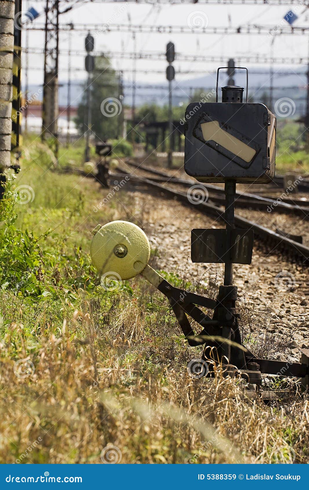 Railroad switch stock image. Image of lever, landscape - 5388359