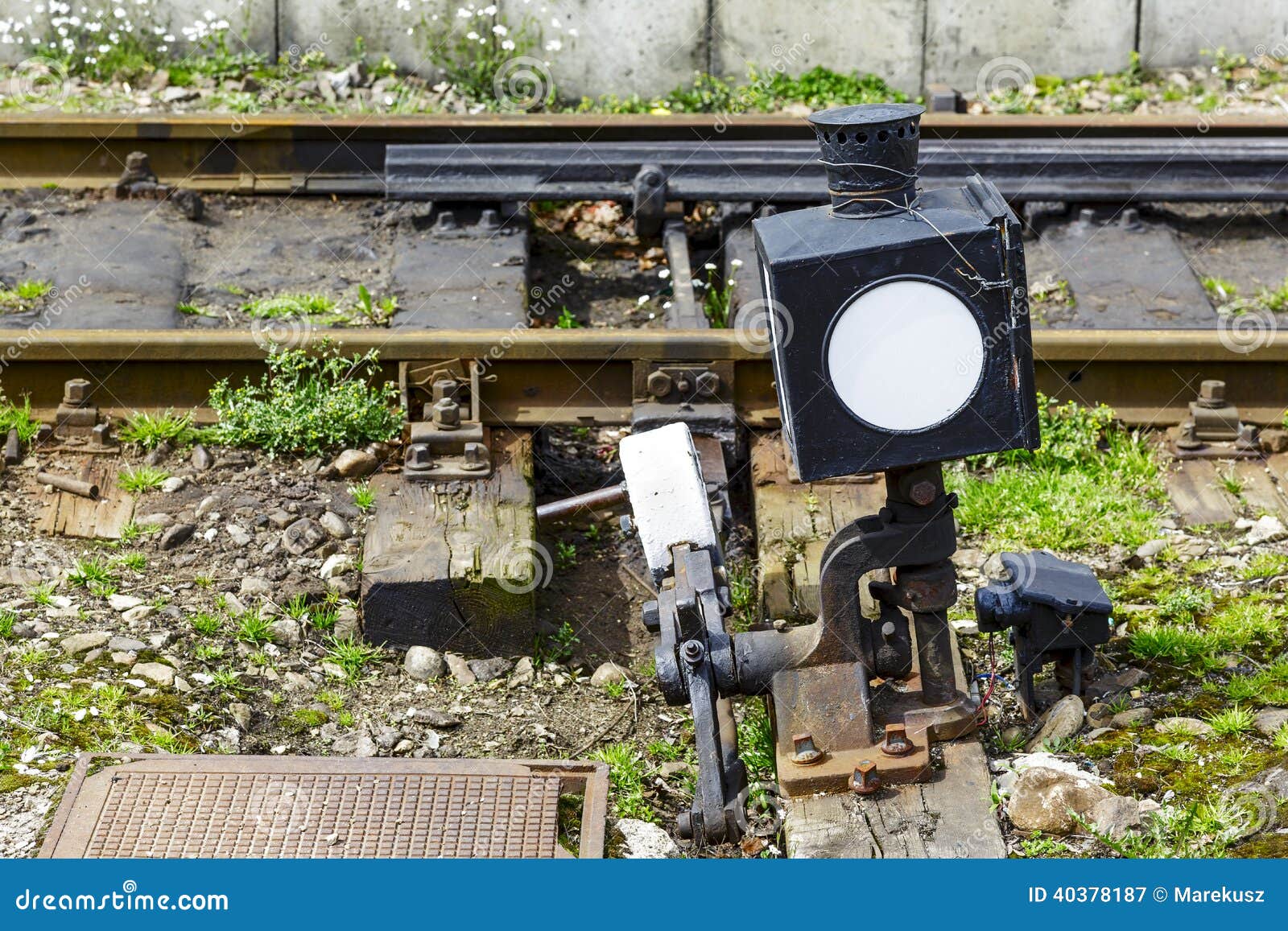 Railroad switch. stock image. Image of crossroad, hand - 40378187