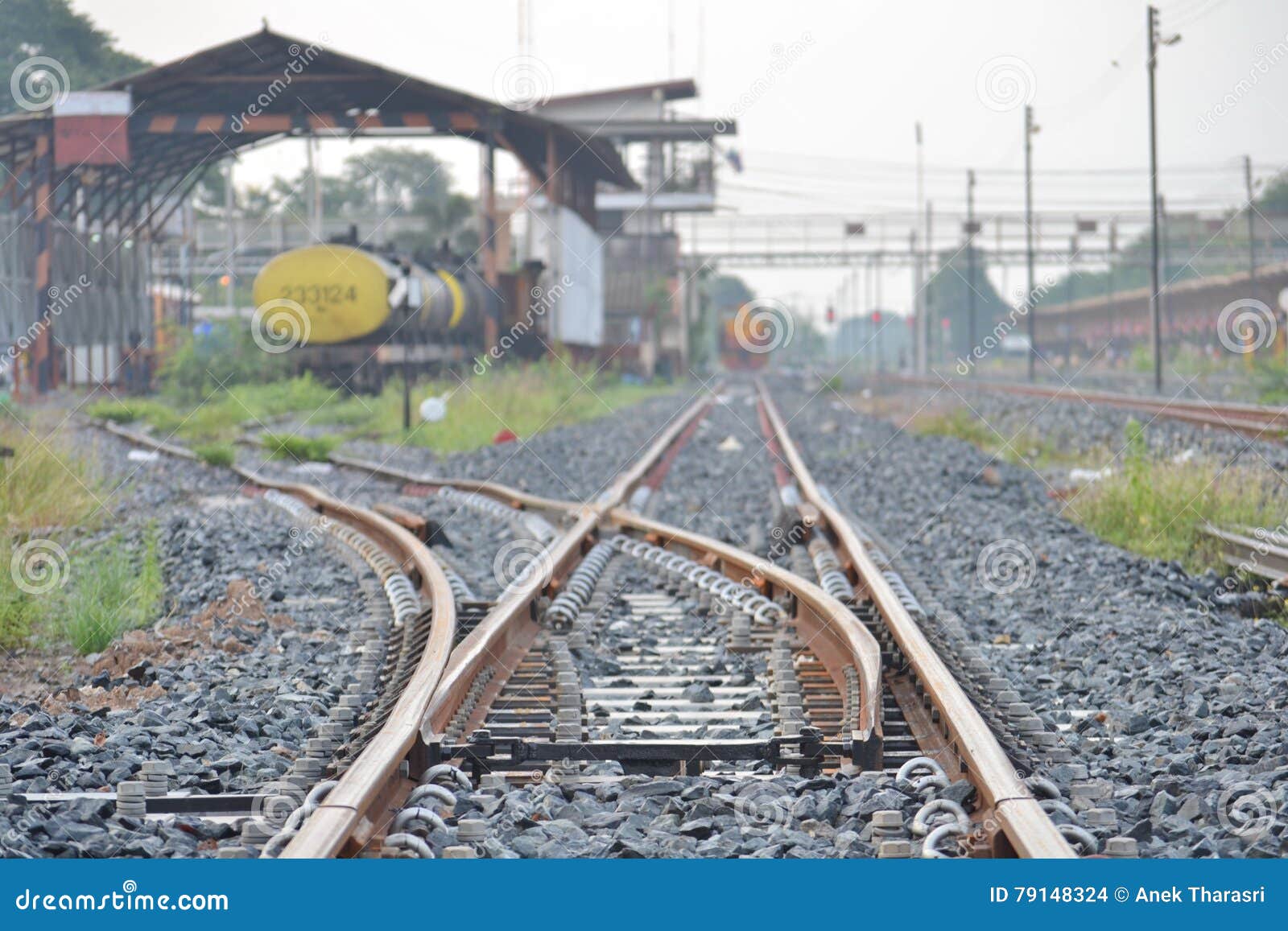 Railroad switch. stock photo. Image of owned, operator - 79148324