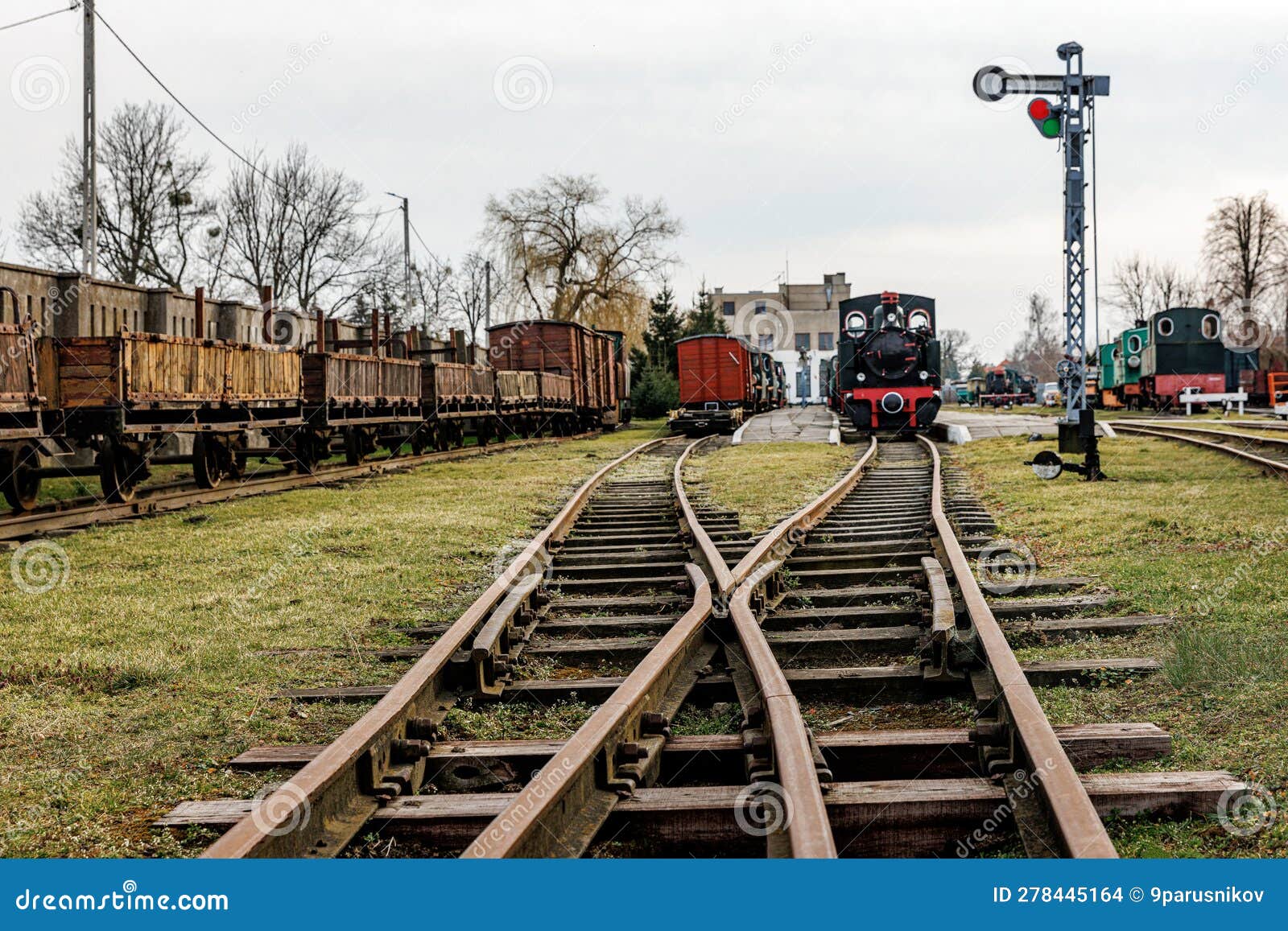 Railroad Switches, Locomotive And Tracks. Train Power Supply Design ...