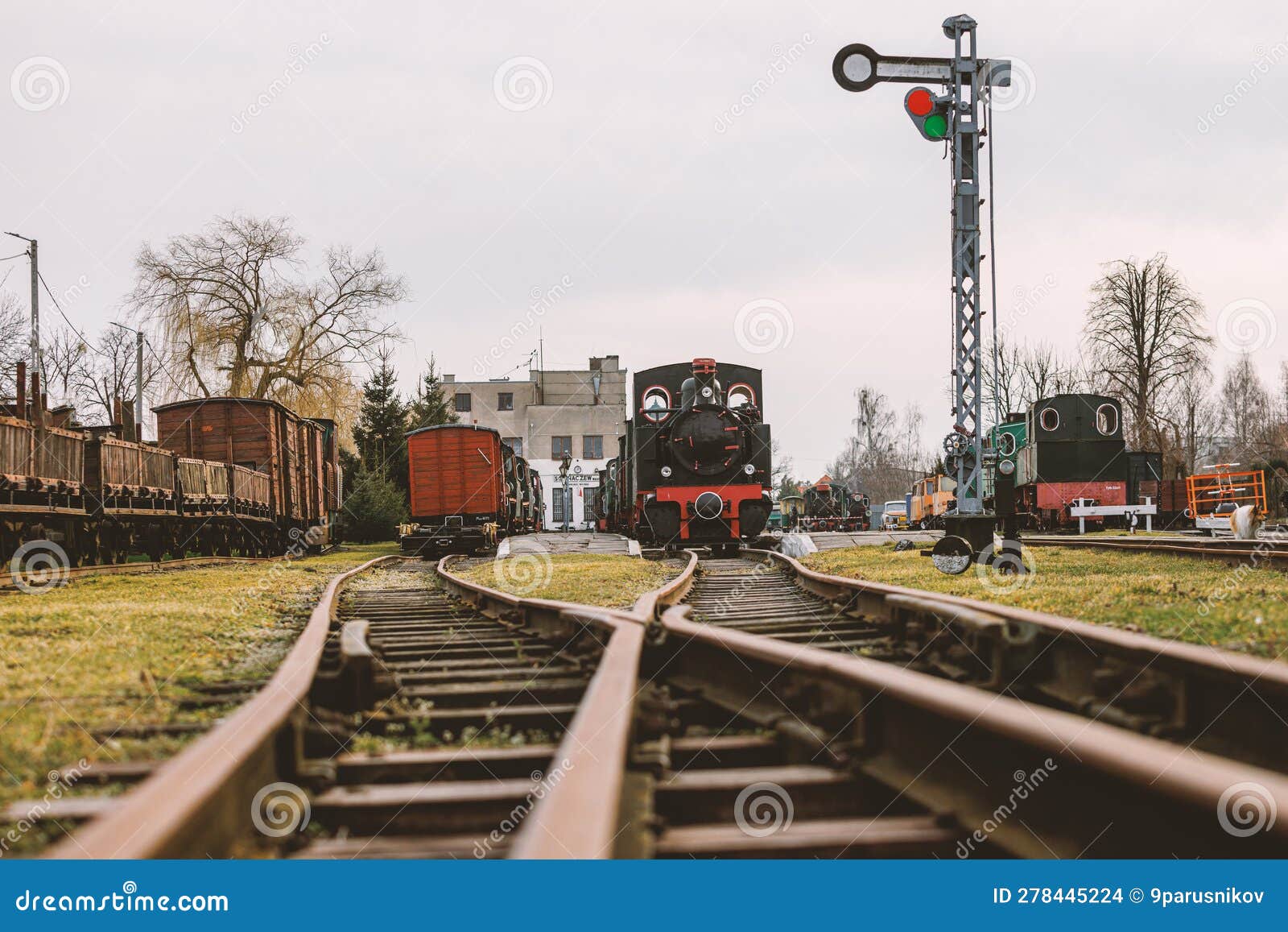 Railroad Switches on the Rails at the Railway Station. Stock Photo ...