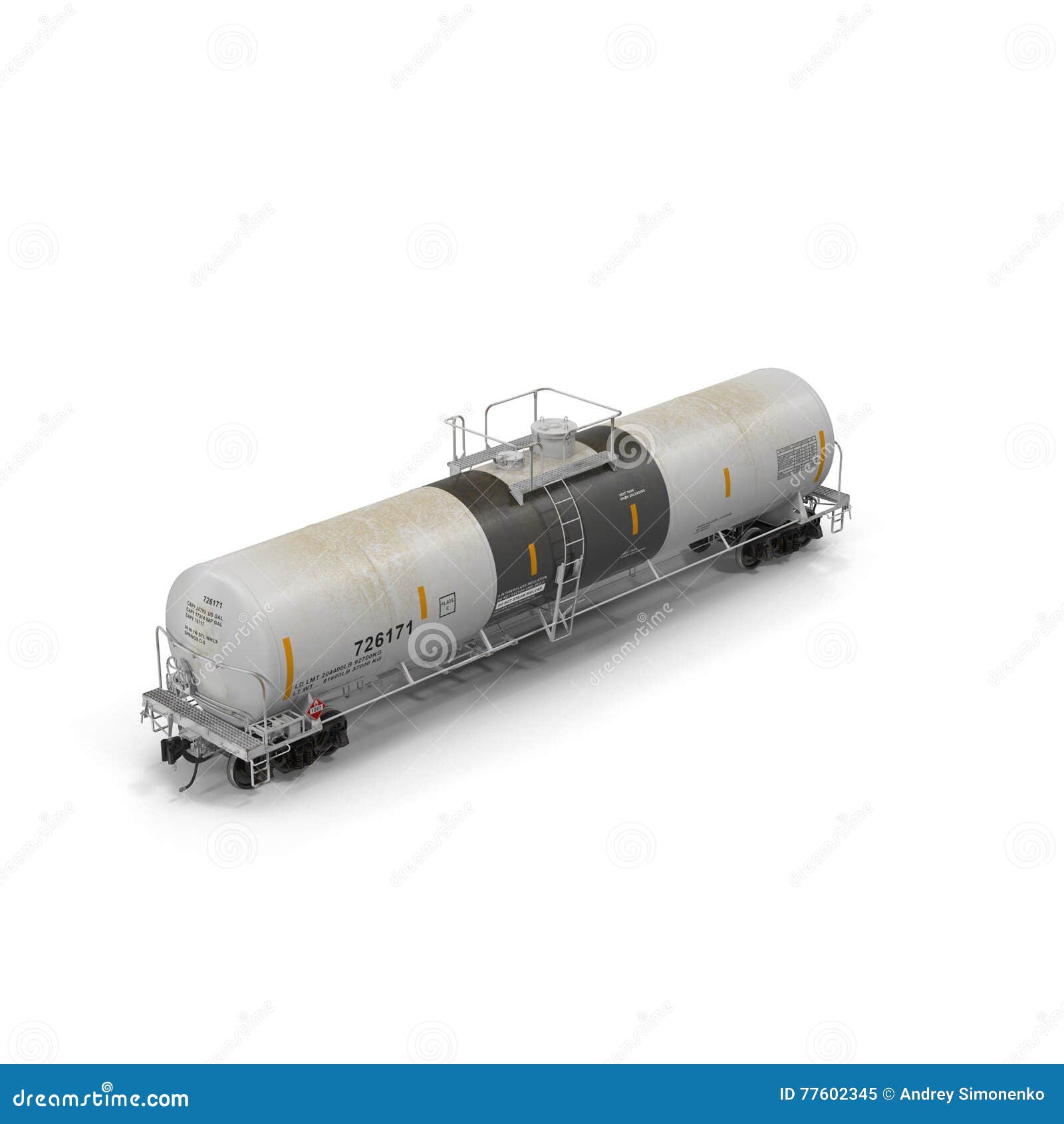 Railroad Tank Car Isolated on White 3D Illustration Stock Image - Image ...
