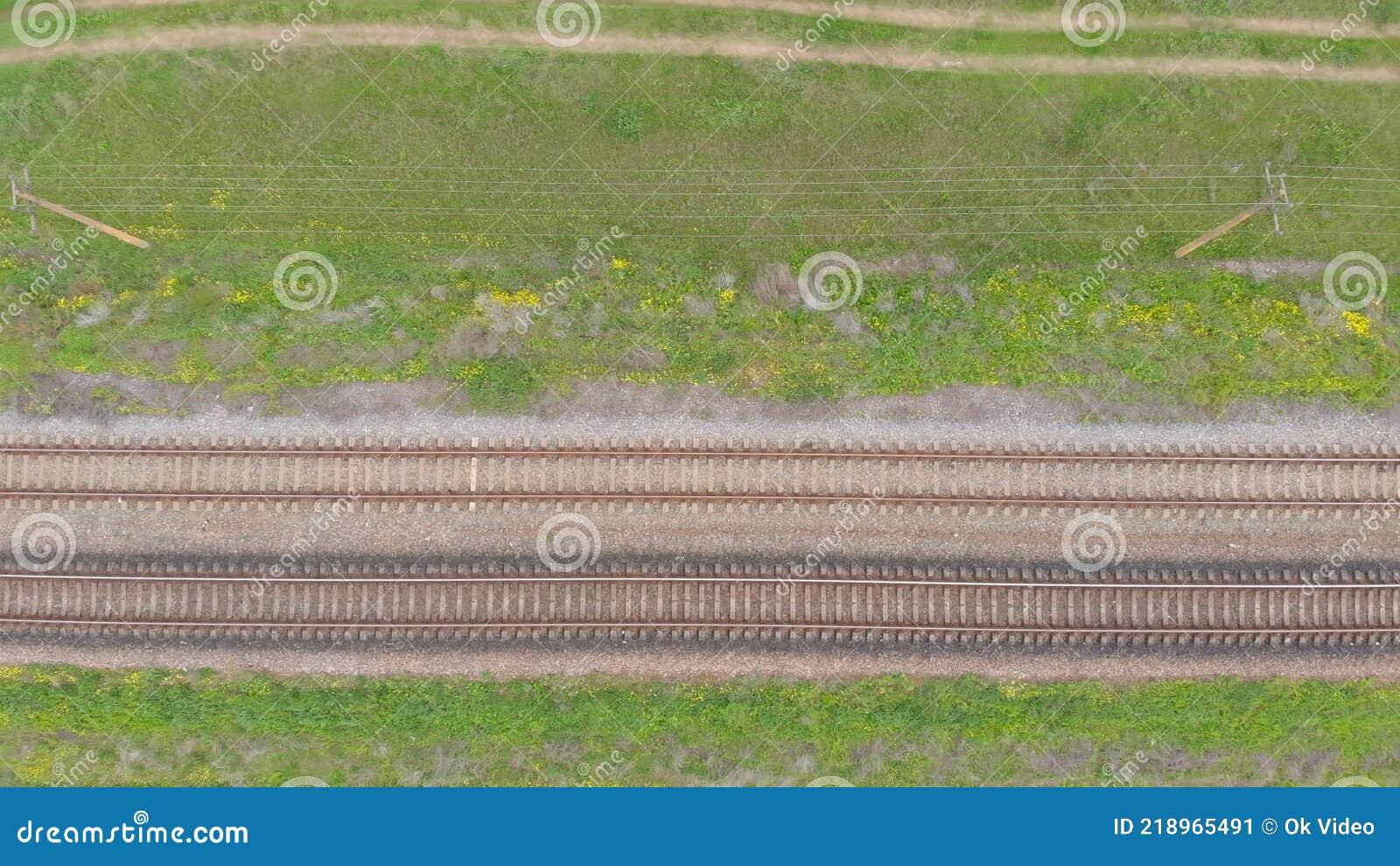 Railroad Top View stock video. Video of drone, journey - 218965491
