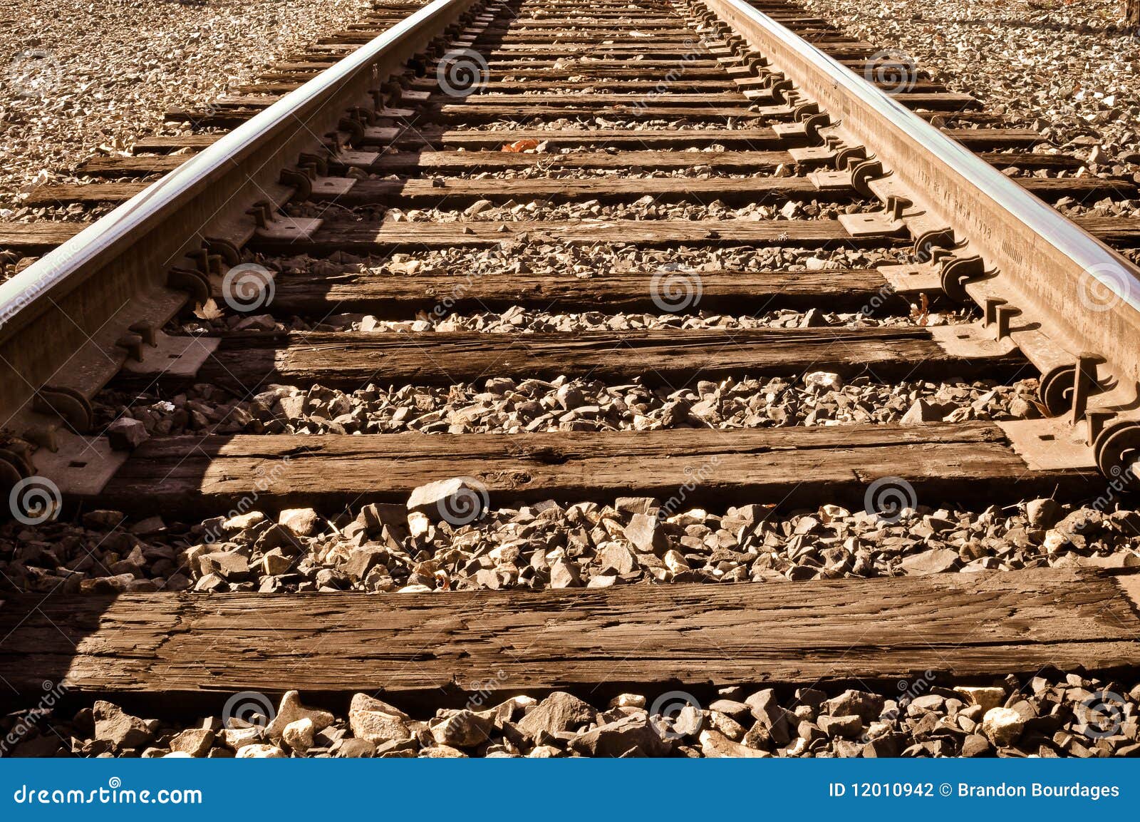 Rustic Railroad Wood And Metal Tracks Background Texture Royalty-Free ...