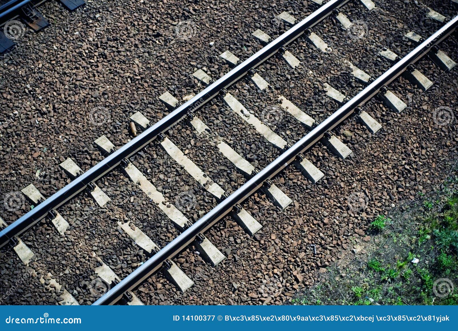 Railroad track from above stock image. Image of concrete - 14100377