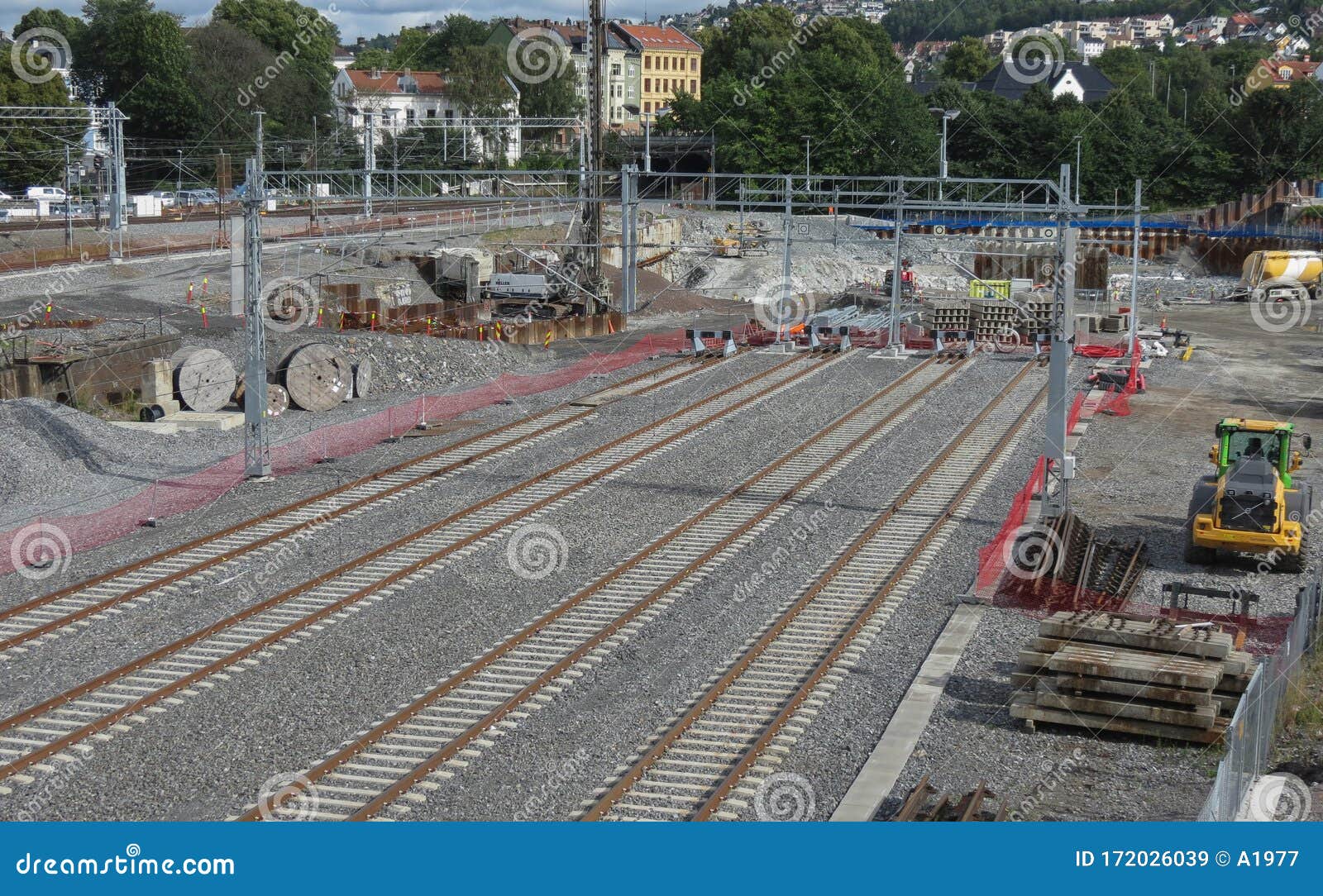 Railroad Track Construction in Oslo Editorial Stock Image - Image of ...