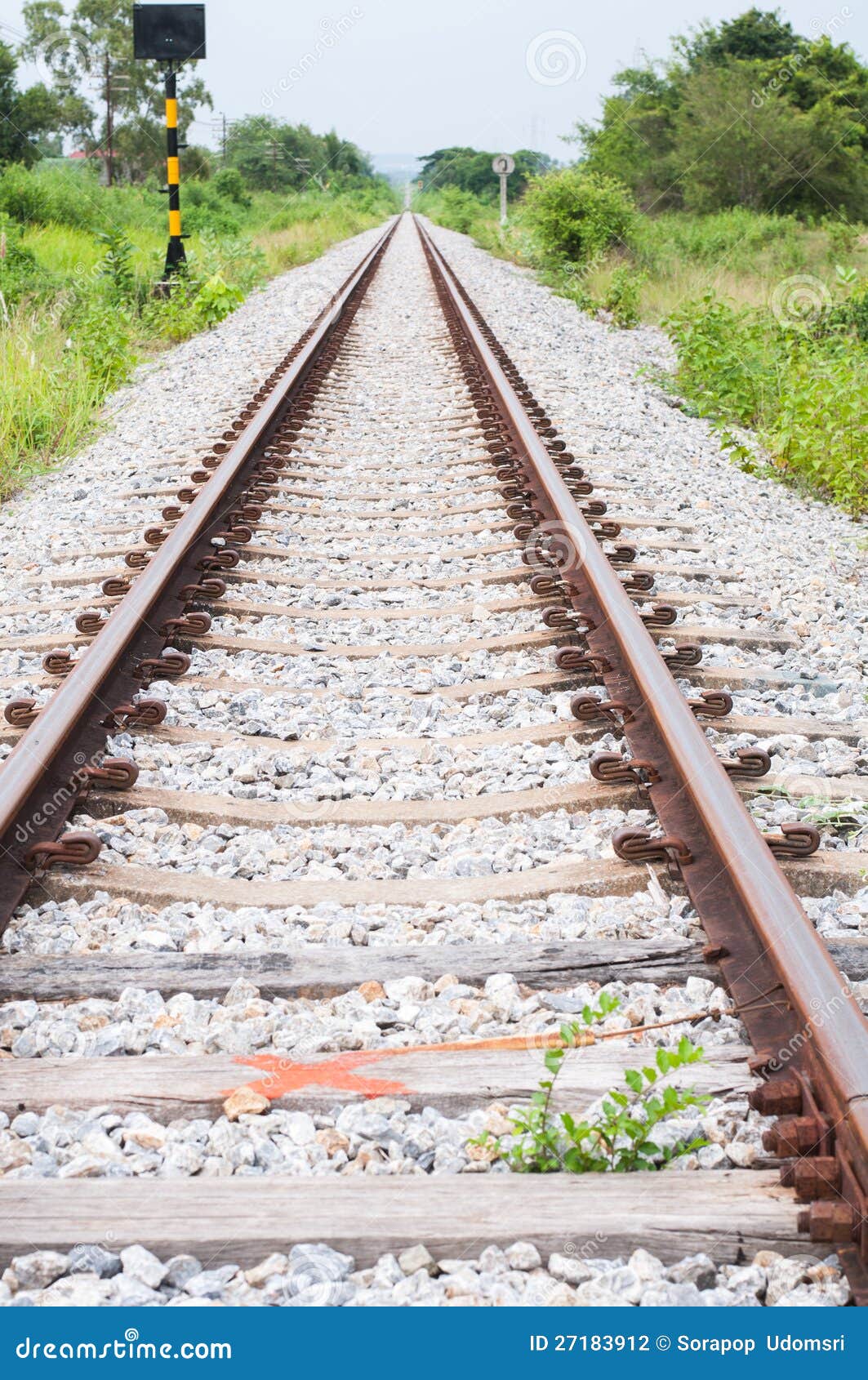Railroad Track into the Distance Stock Photo - Image of station, yard ...